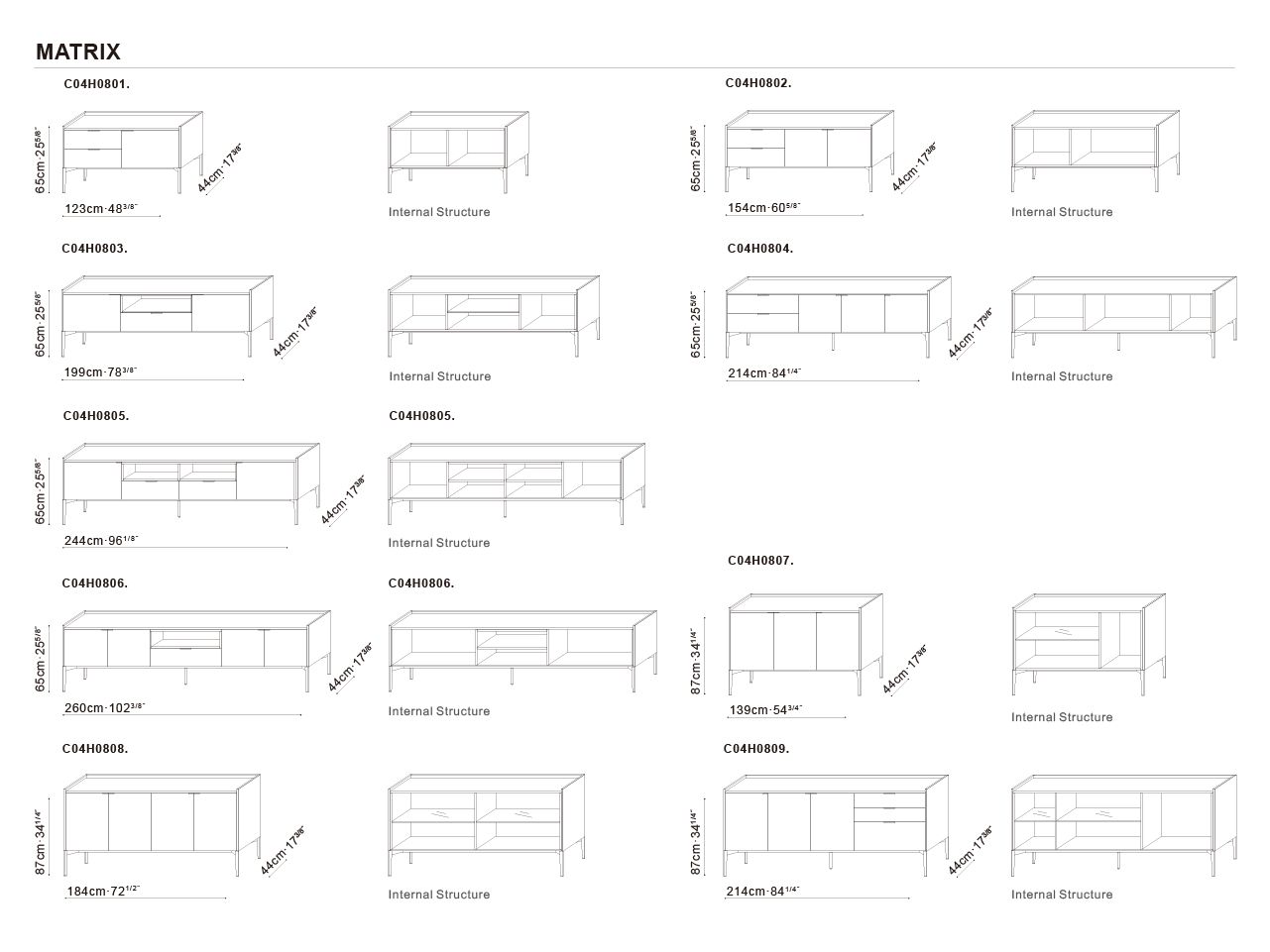 MATRIX Wooden chest of drawers with integrated handles By CAMERICH