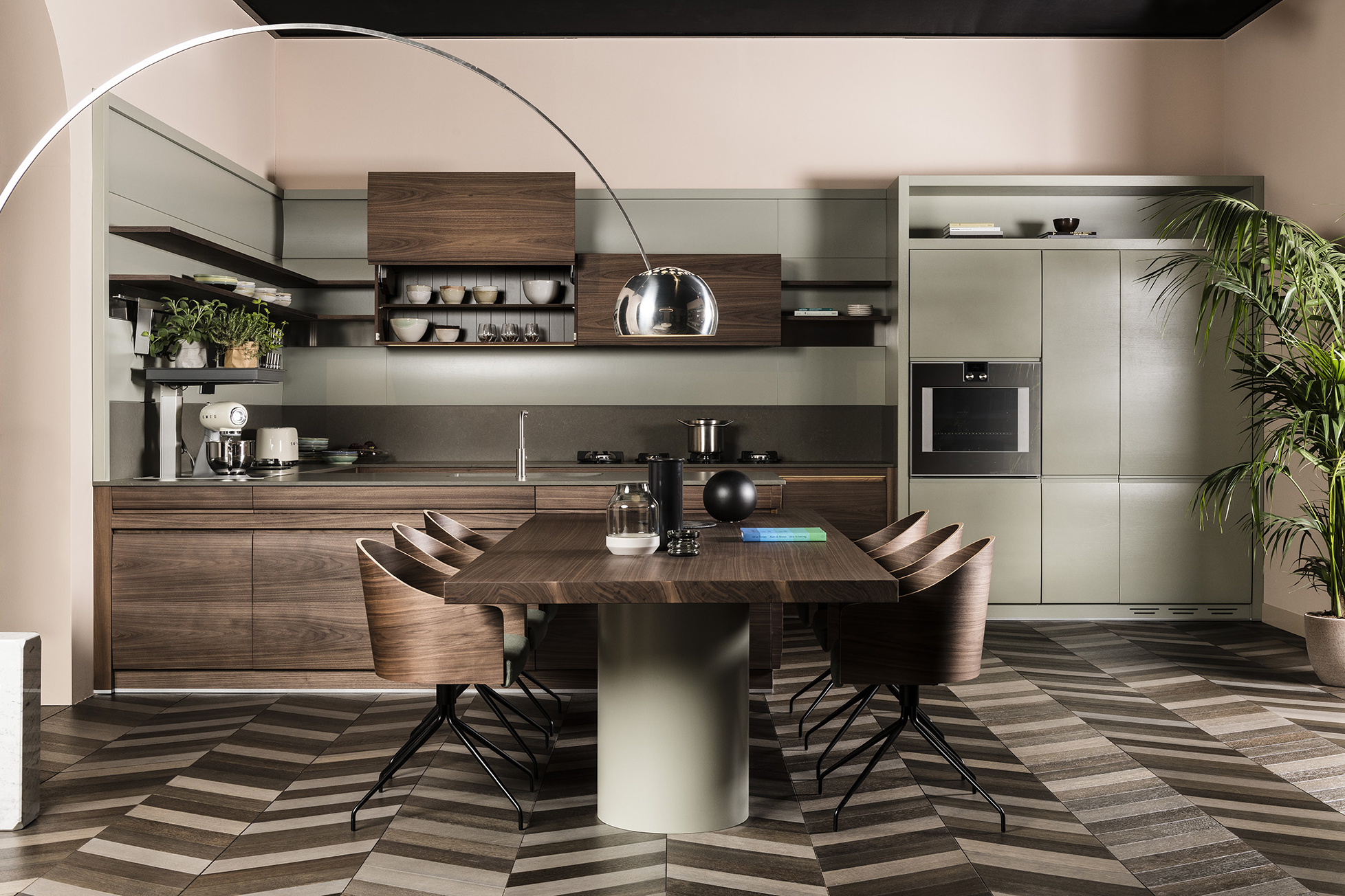 CHRONOS Wooden kitchen with peninsula By L'Ottocento