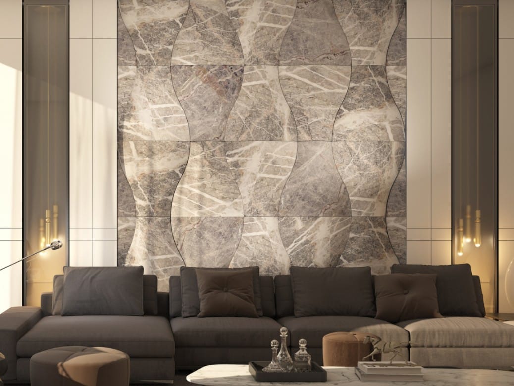 Modular marble 3D Wall Cladding CLESSIDRA 3D Marble Cladding Collection ...
