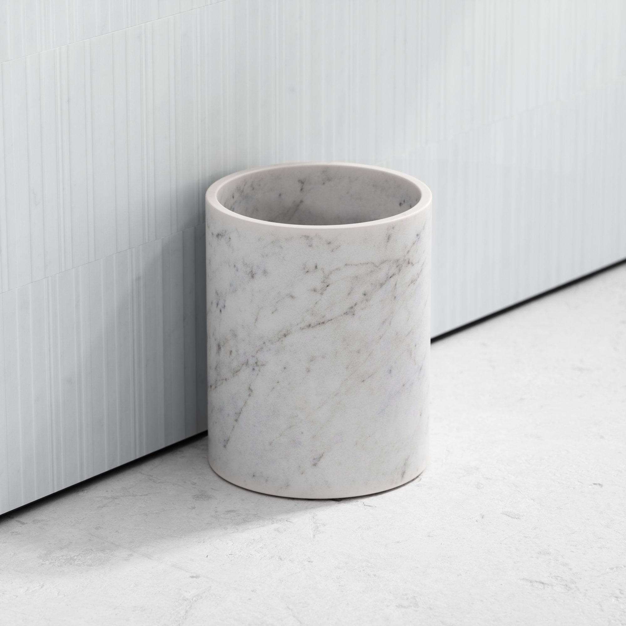 CLICHE | Carrara marble bathroom waste bin Carrara marble bathroom ...