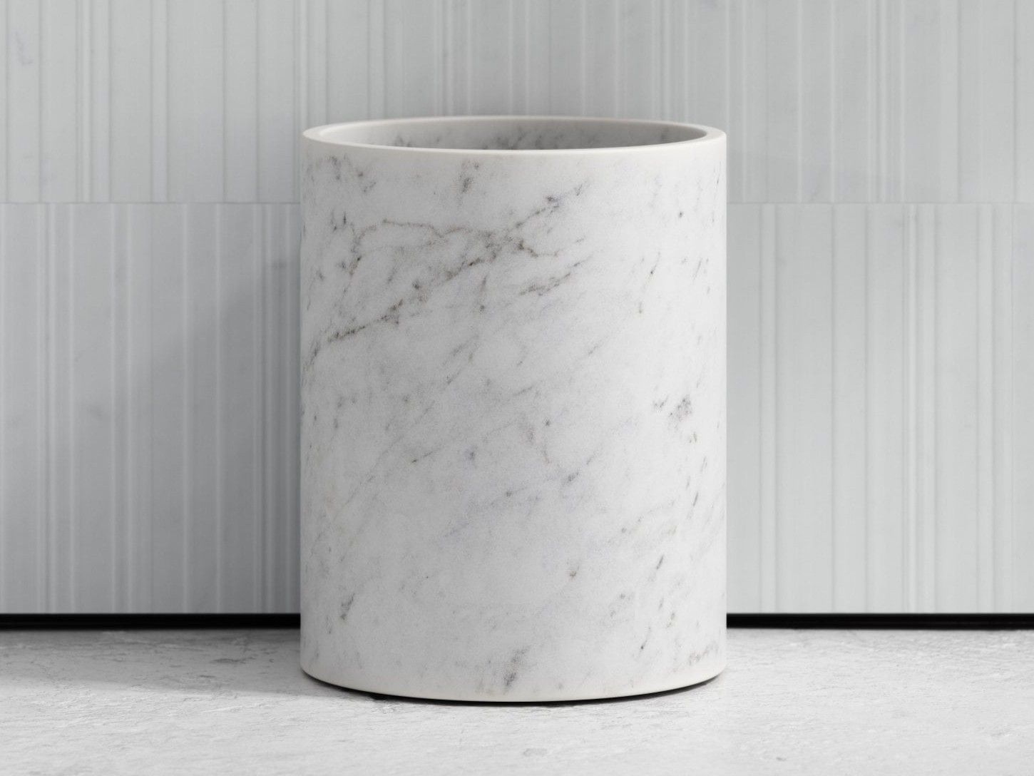 CLICHE | Carrara marble bathroom waste bin Carrara marble bathroom ...
