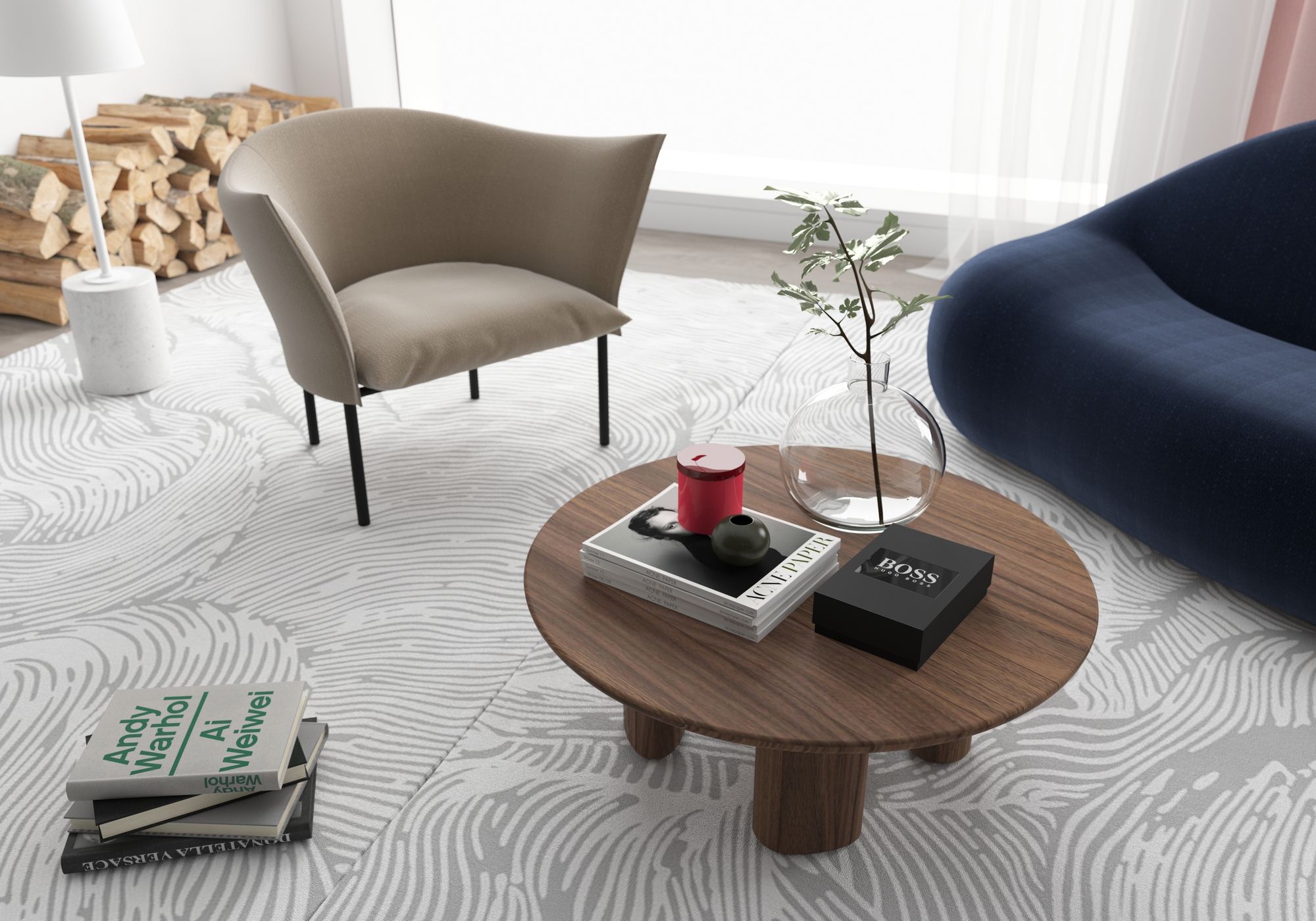 Curved 2 seater fabric sofa CLOUD Cloud Collection By grado design