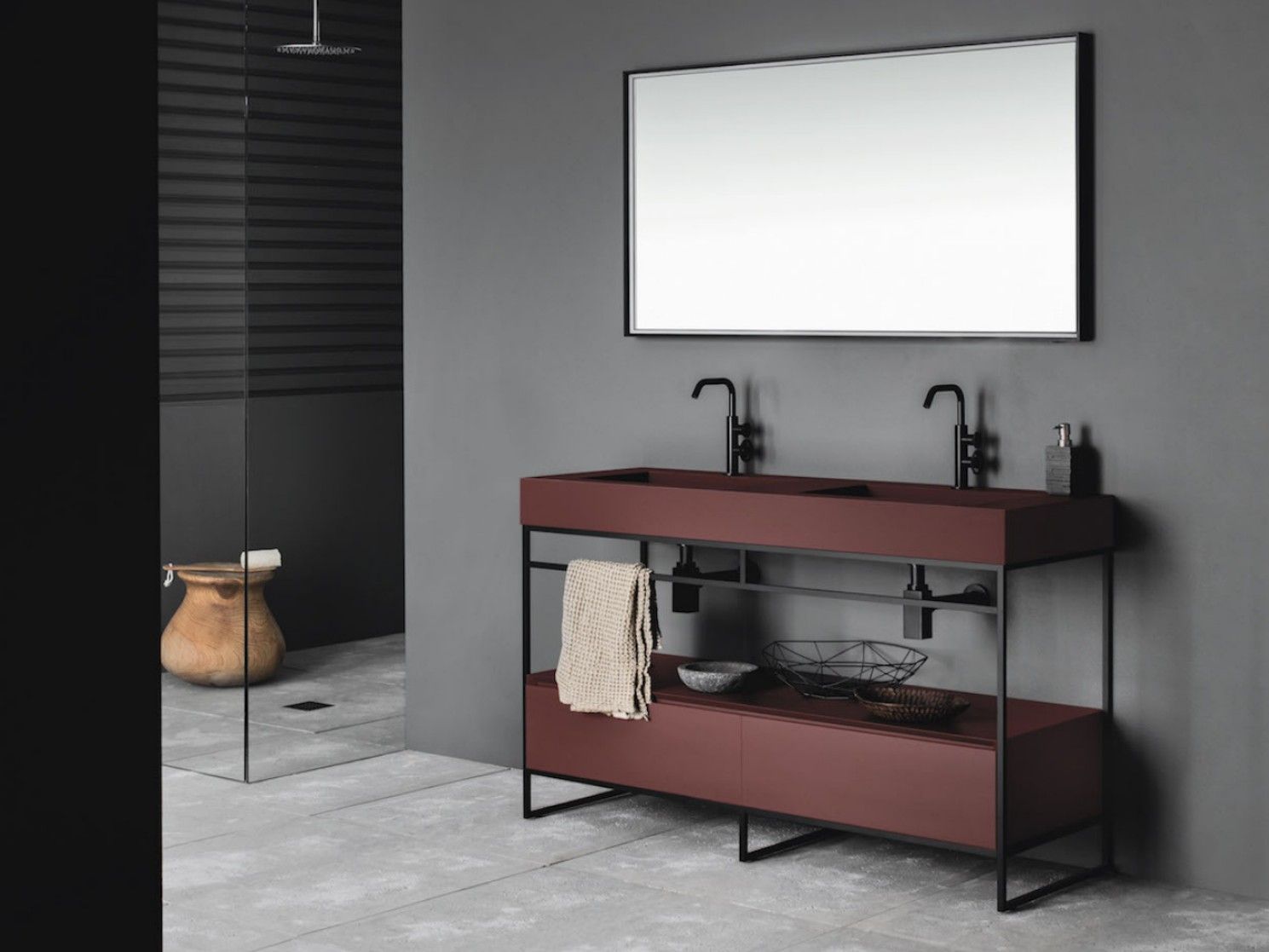 Floor-standing vanity unit CODE MONO 04 Code Collection By Arbi Arredobagno