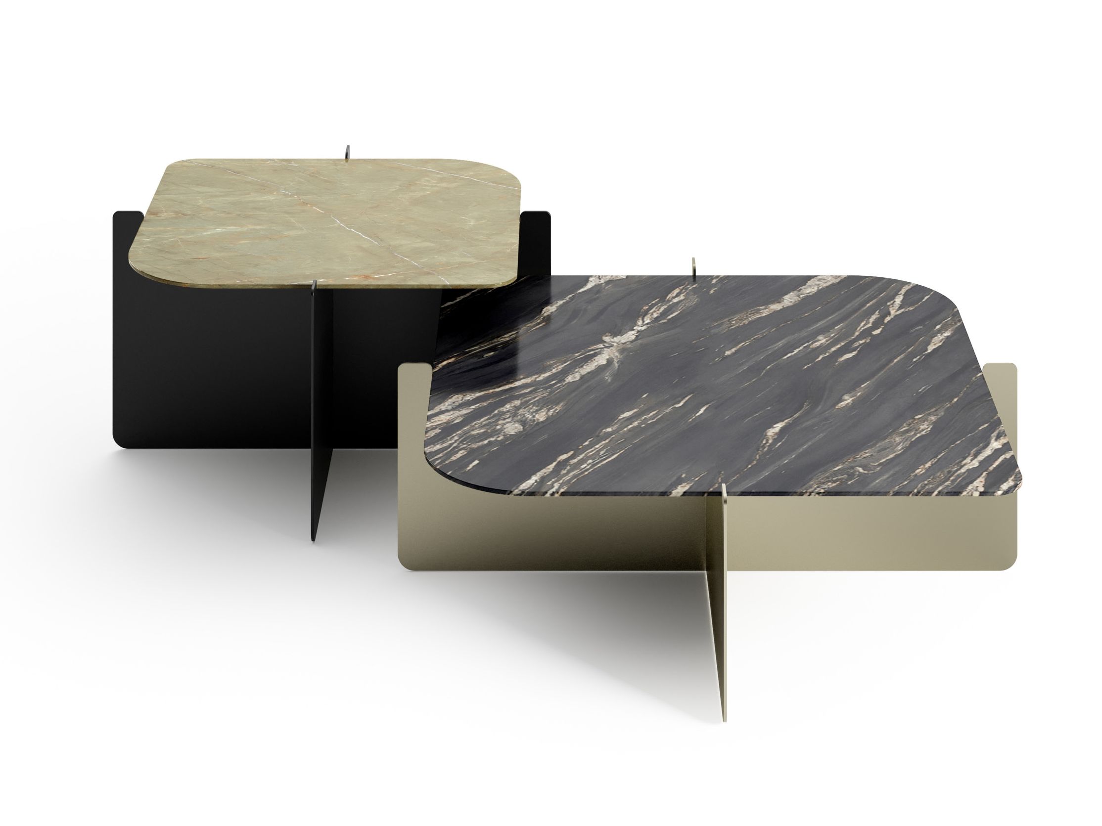 GIO Square porcelain stoneware coffee table with metal base By INNOVA ...