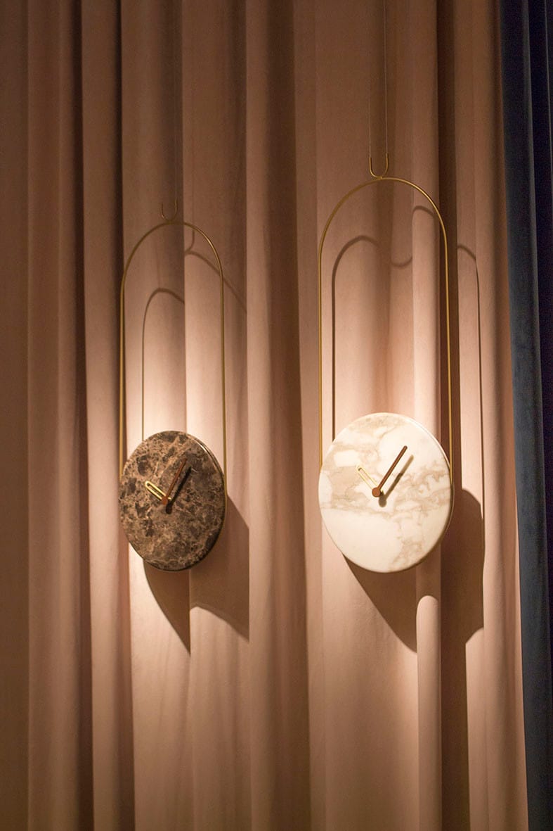 Wall-mounted Calacatta Oro marble clock COLGANTE | Calacatta Oro marble ...