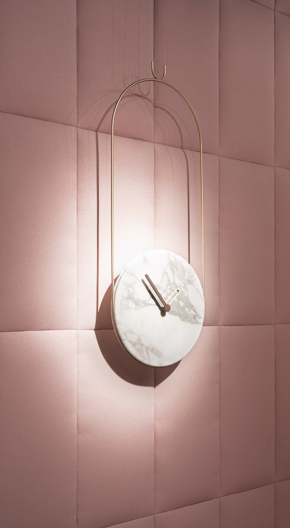 Wall-mounted Calacatta Oro marble clock COLGANTE | Calacatta Oro marble ...