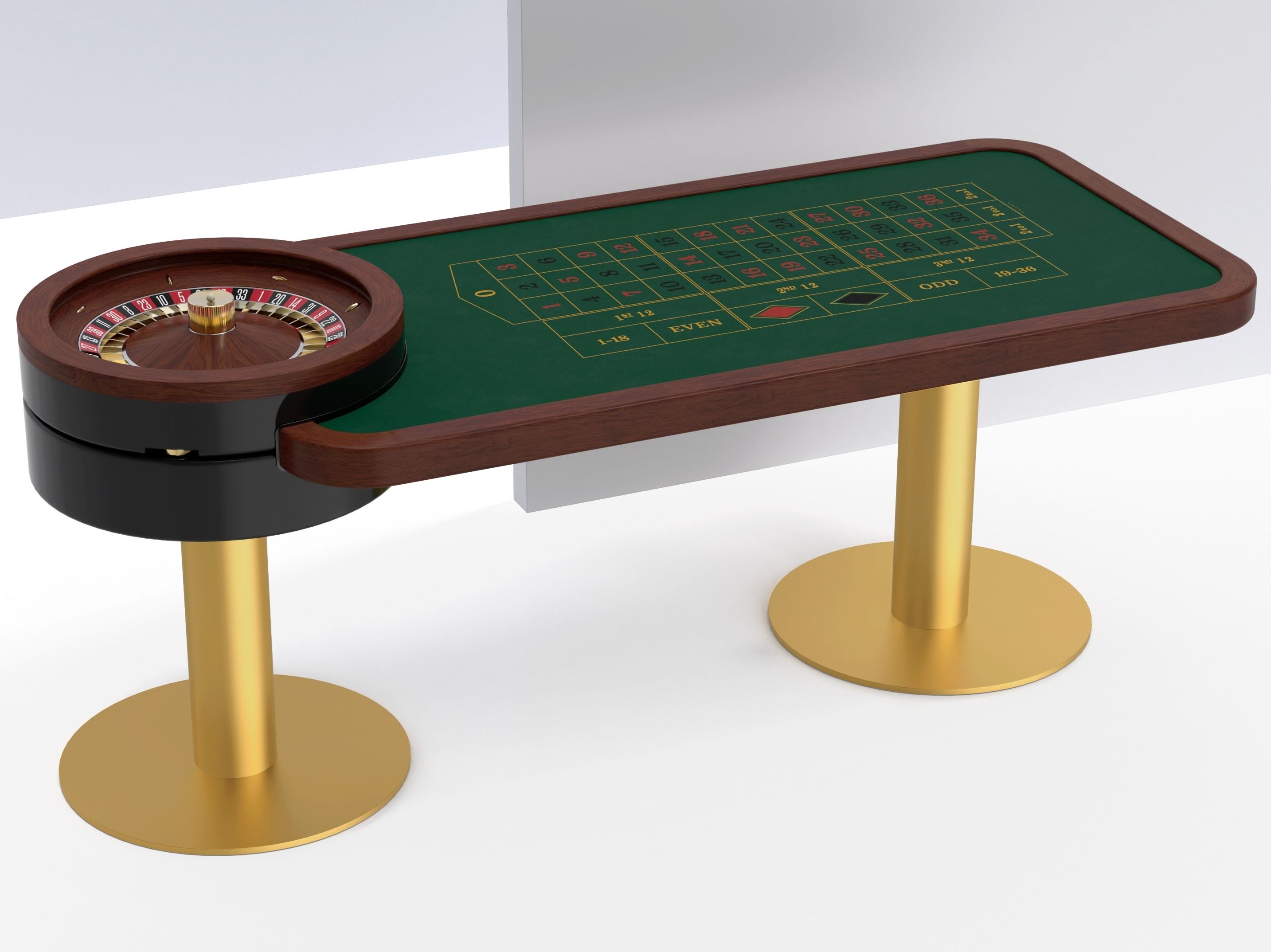 COLONNE Rectangular metal roulette table By Tableswin | design Marc Sadler