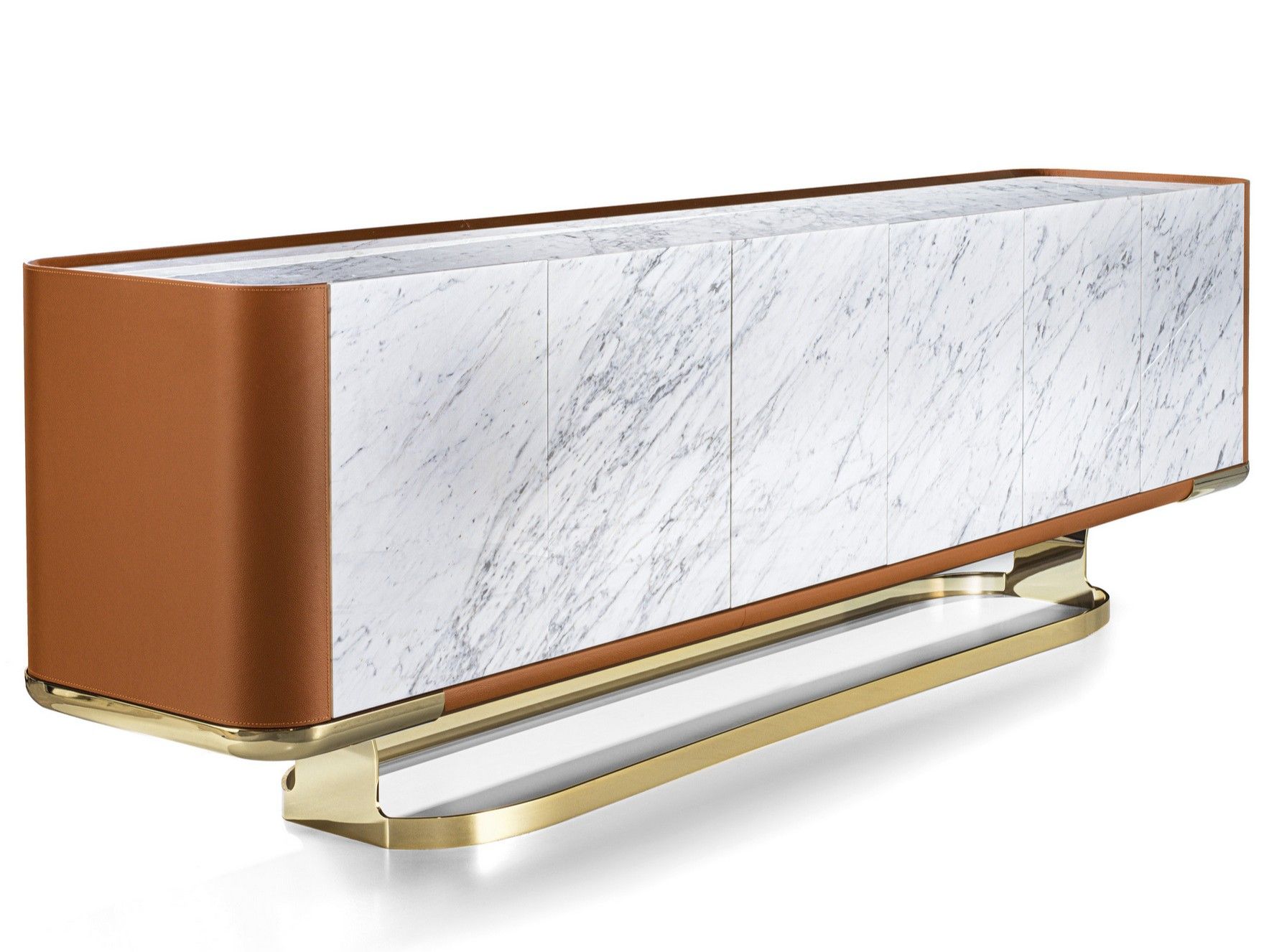 CONCORD Double-sided marble and leather sideboard By Longhi | design Ben Wu