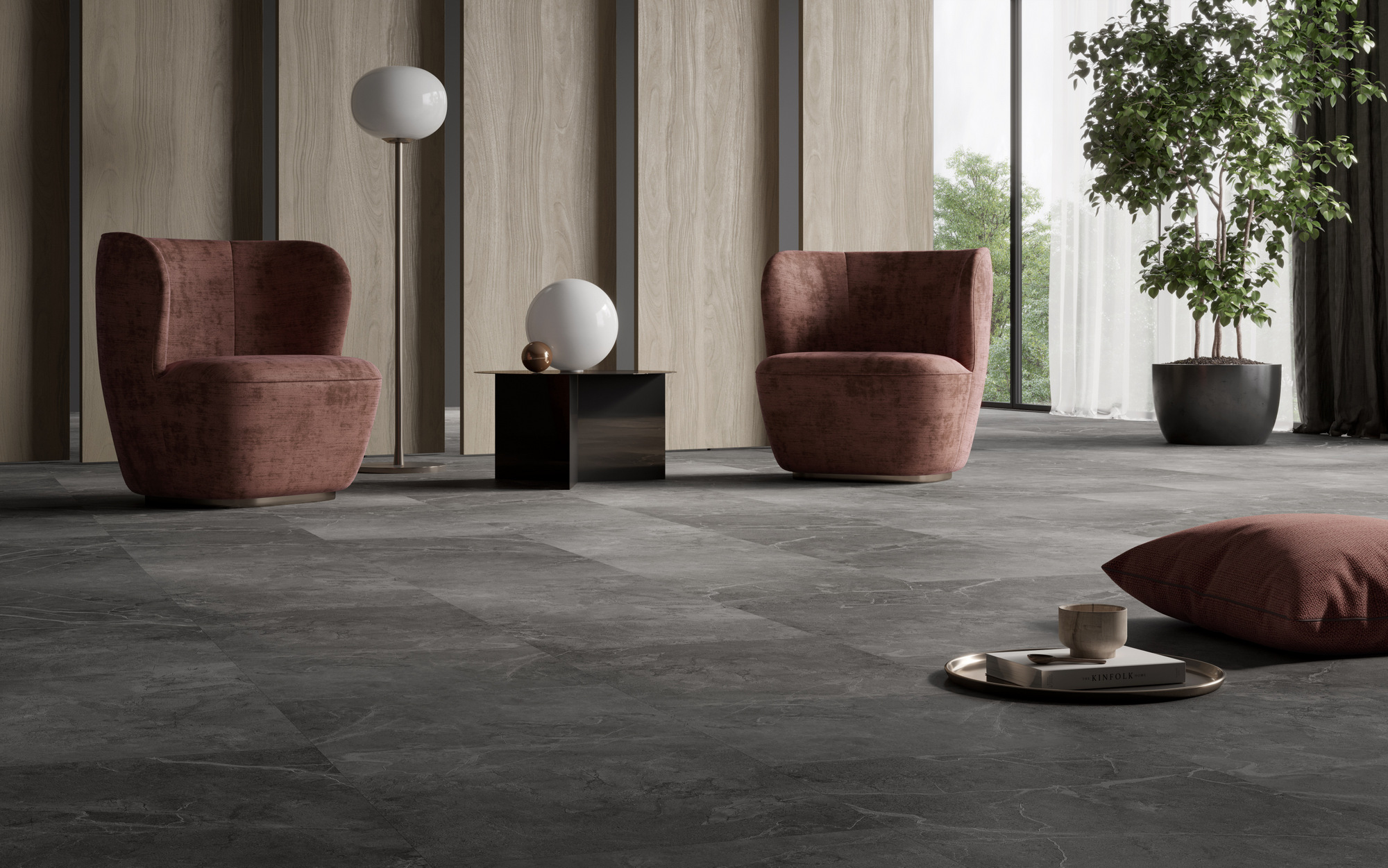 CONCRETO SPC flooring with concrete effect By WALLK