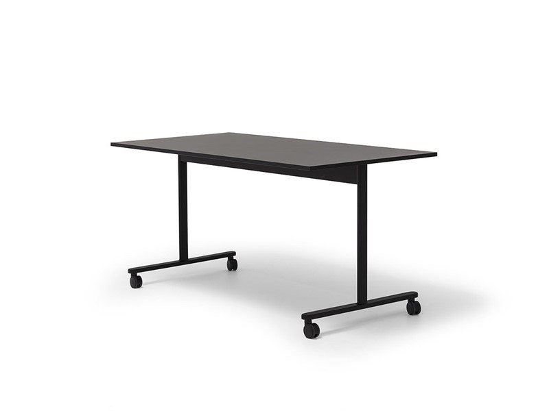 Rectangular wooden office desk with casters CONNECT TRAINING Connect ...