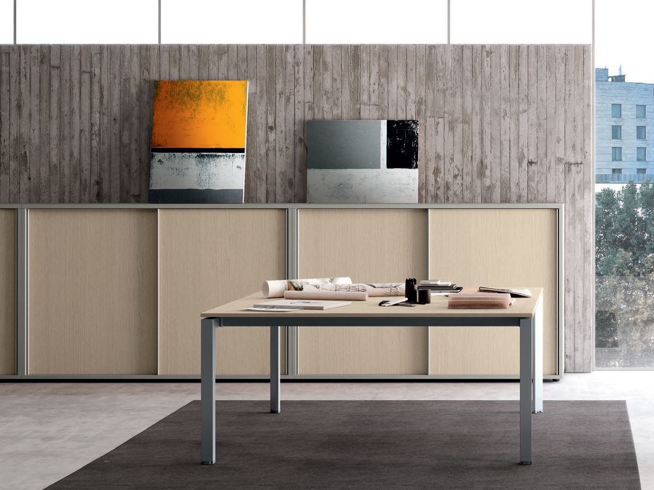 CONTENITORI UNIVERSALI EVO Modular office storage unit with sliding ...