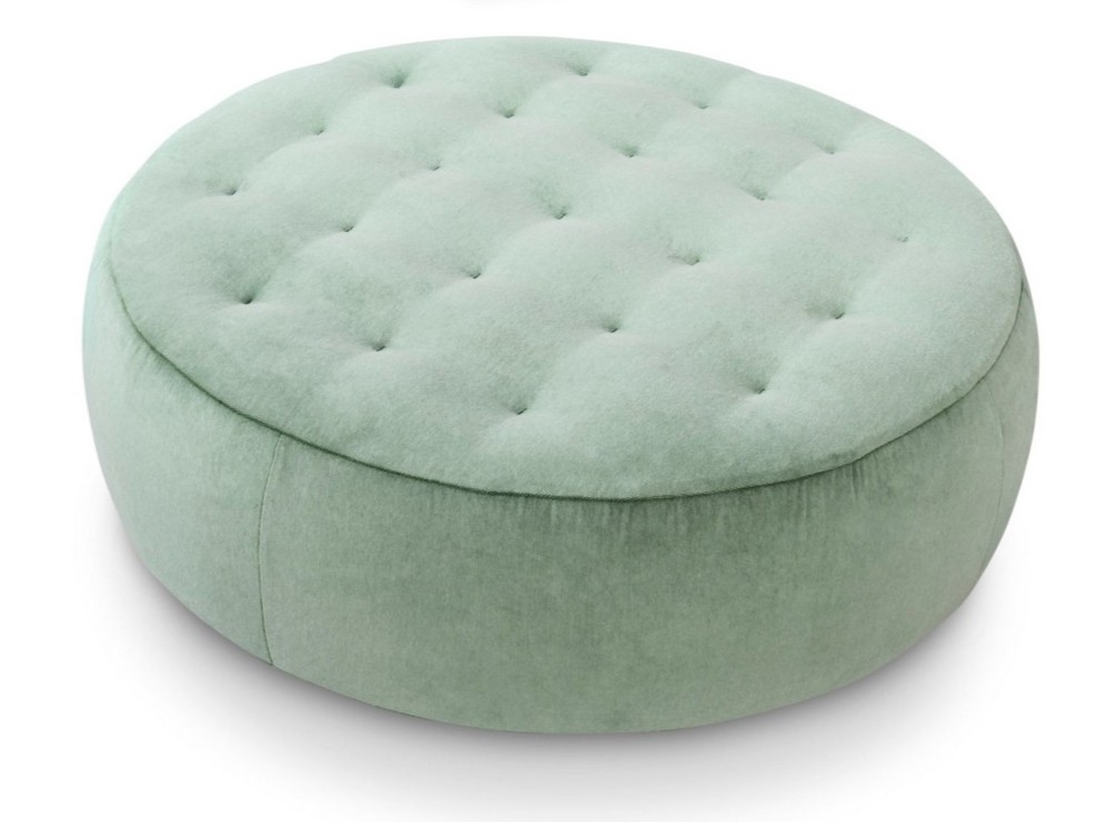 COOKIE | Runder Sitzpuff Runder Sitzpuff aus Stoff mit Rollen By Saba ...