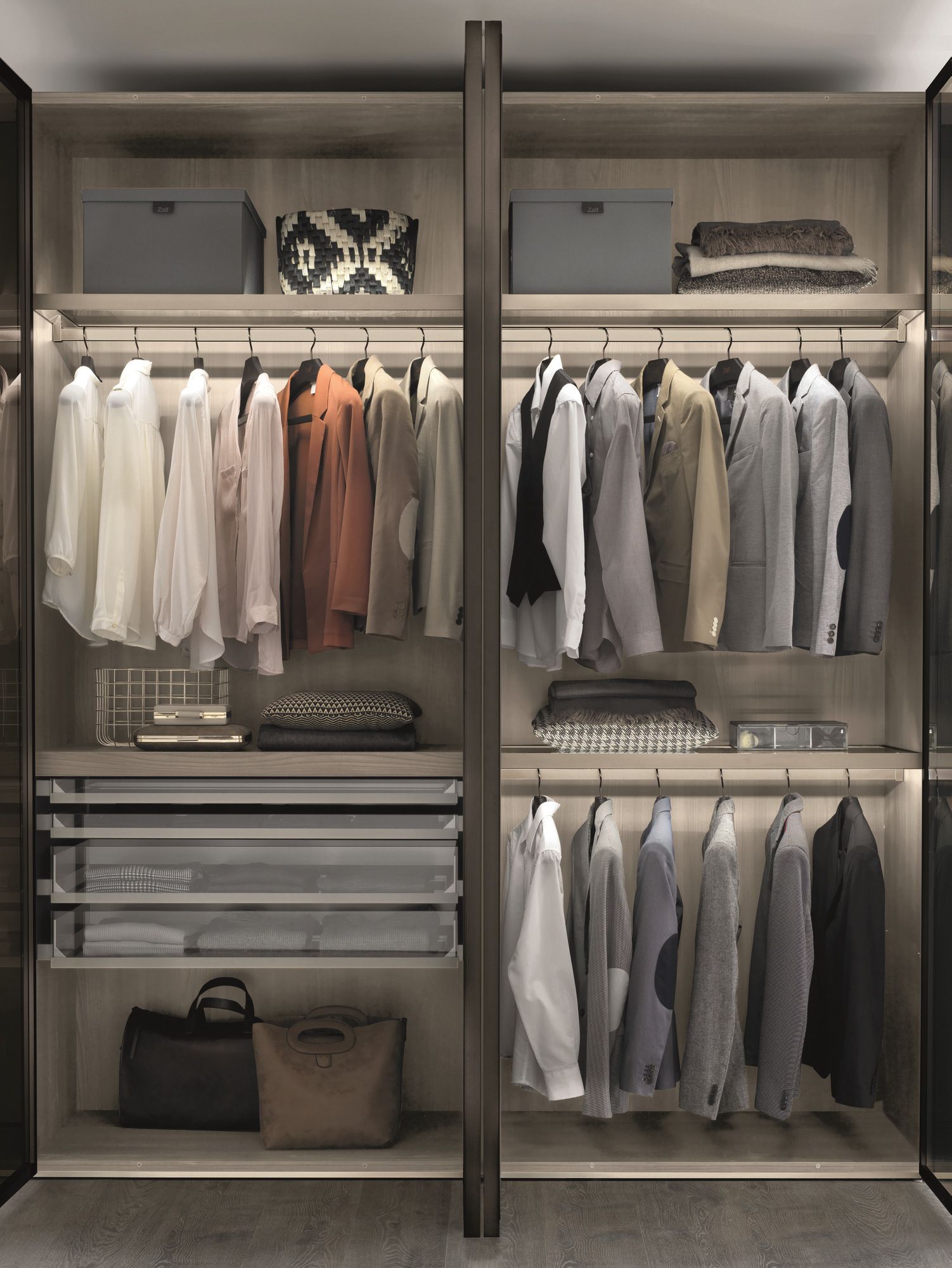 Wooden wardrobe with drawers COMBI SYSTEM Z633 COMBI SYSTEM Collection ...