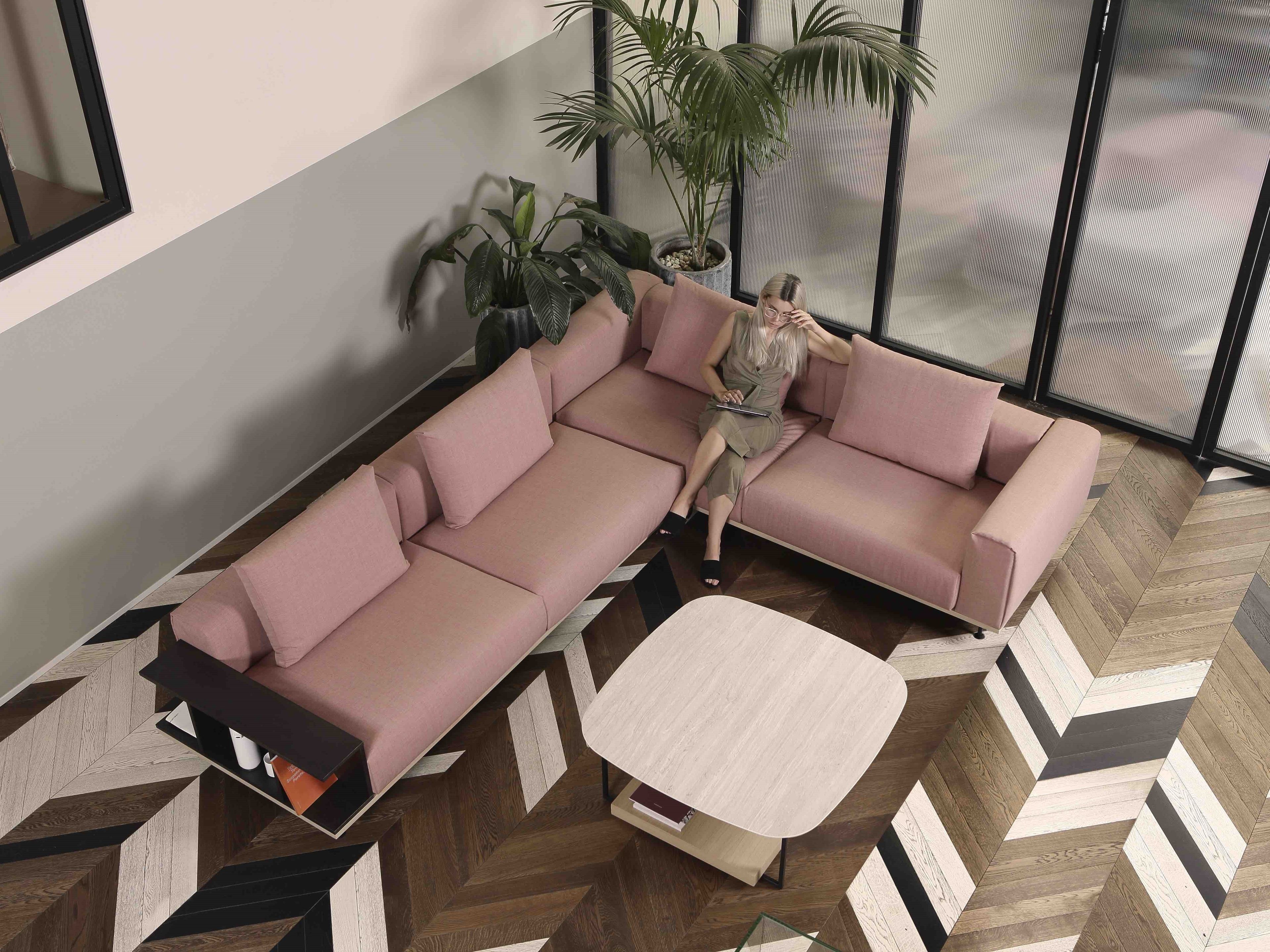 NOAH Corner 4 seater fabric sofa with storage space By Lebom | design David Dolcini