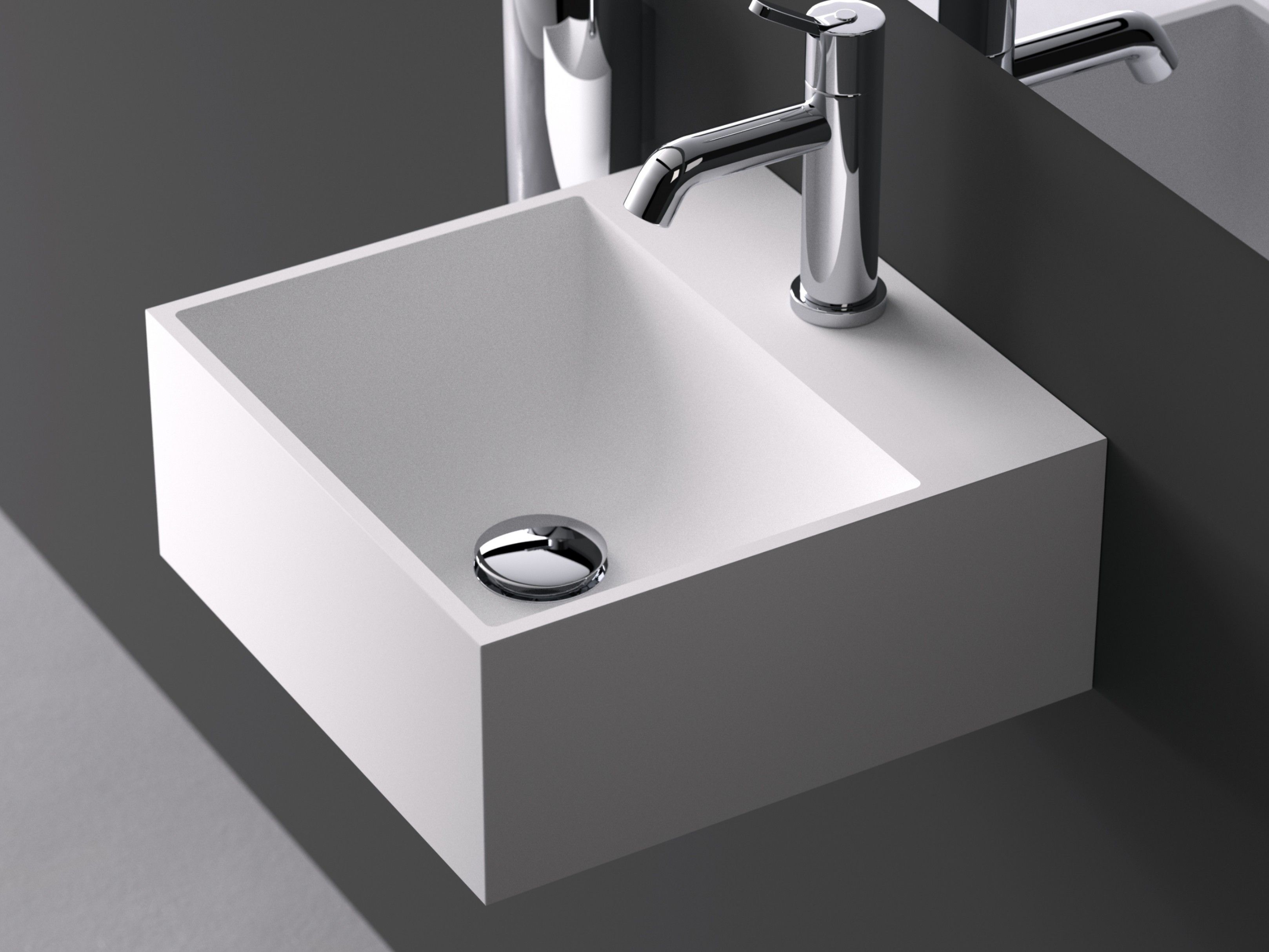 HANDWASH Countertop square Cristalplant® handrinse basin By Agape