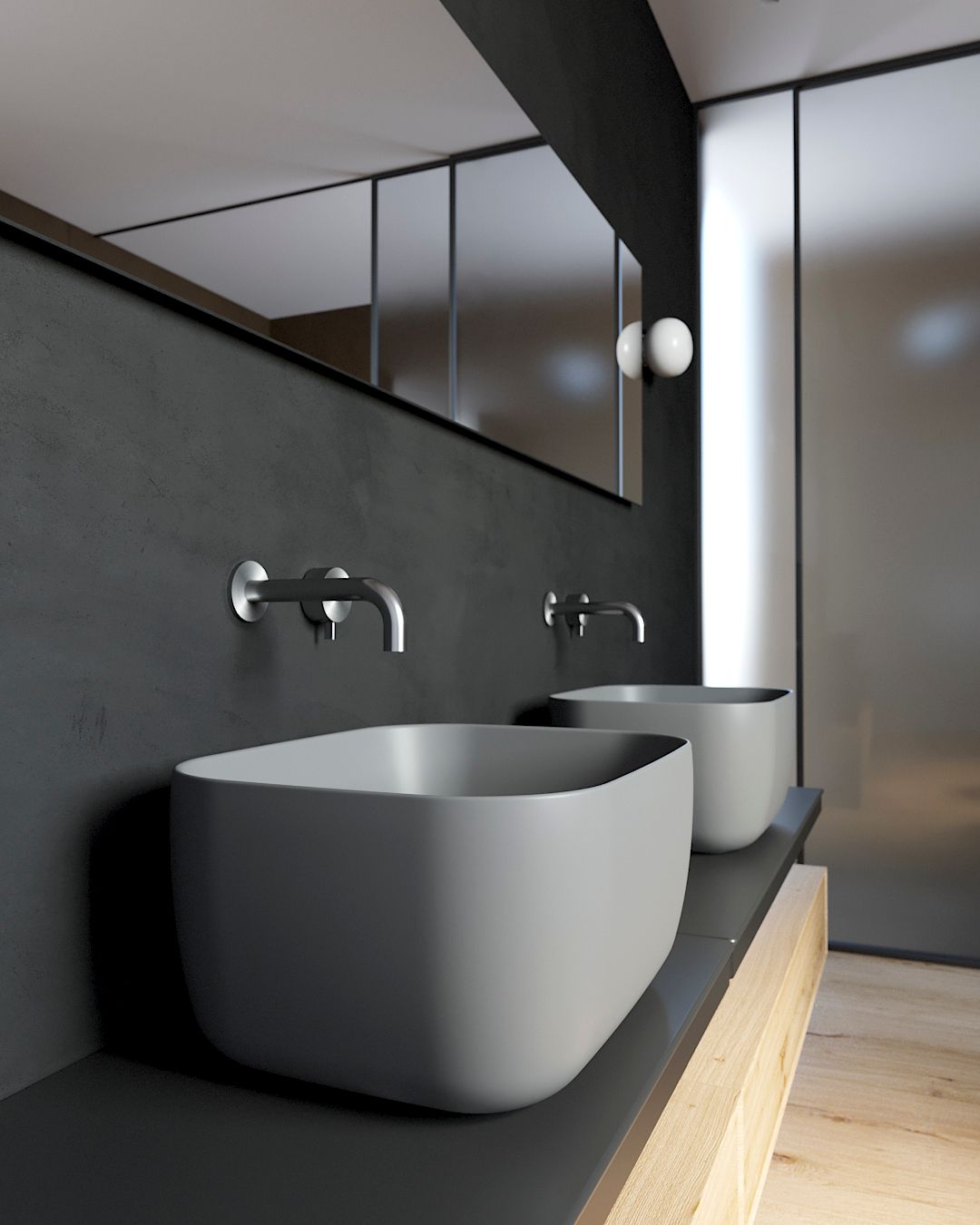 LOLA Countertop rectangular ceramic washbasin By GALASSIA