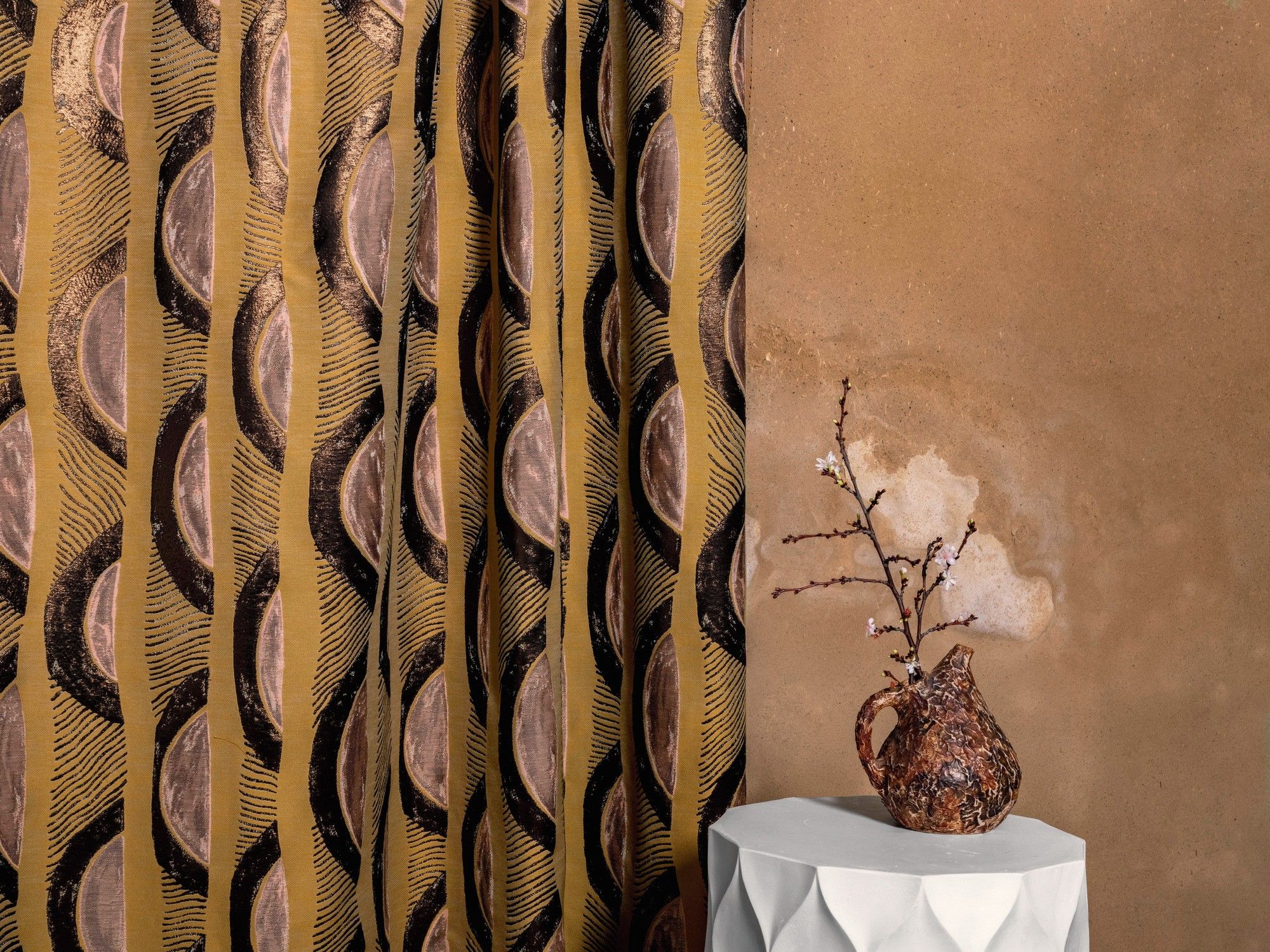 High resistance fabric with graphic pattern for curtains CRAFT CHIC ...