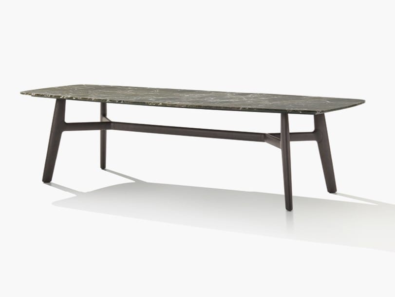 CURVE Rectangular marble living room table By Poliform | design ...