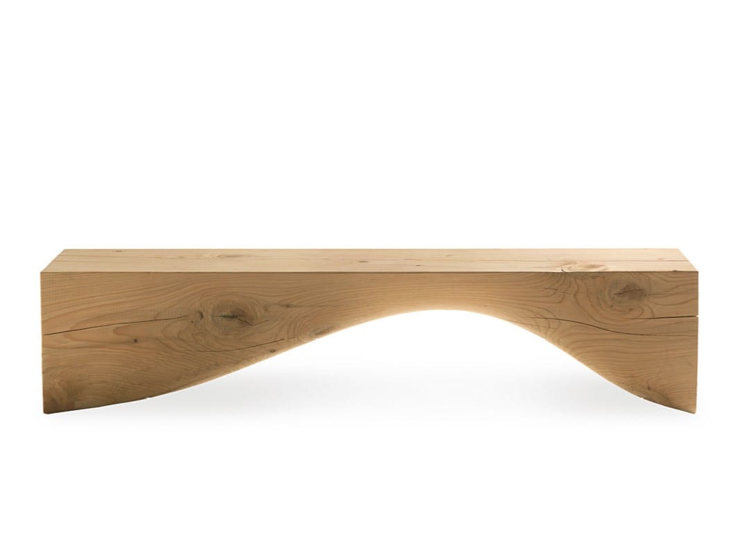 CURVE BENCH Cedarwood bench By Riva 1920 | design Brodie Neill