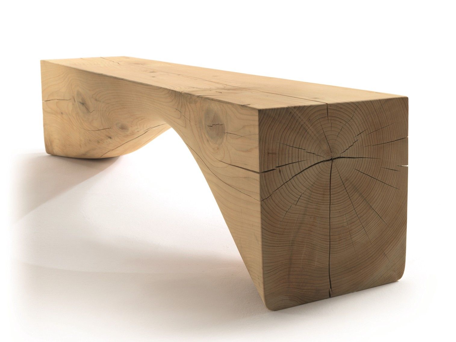 CURVE BENCH Cedarwood bench By Riva 1920 | design Brodie Neill