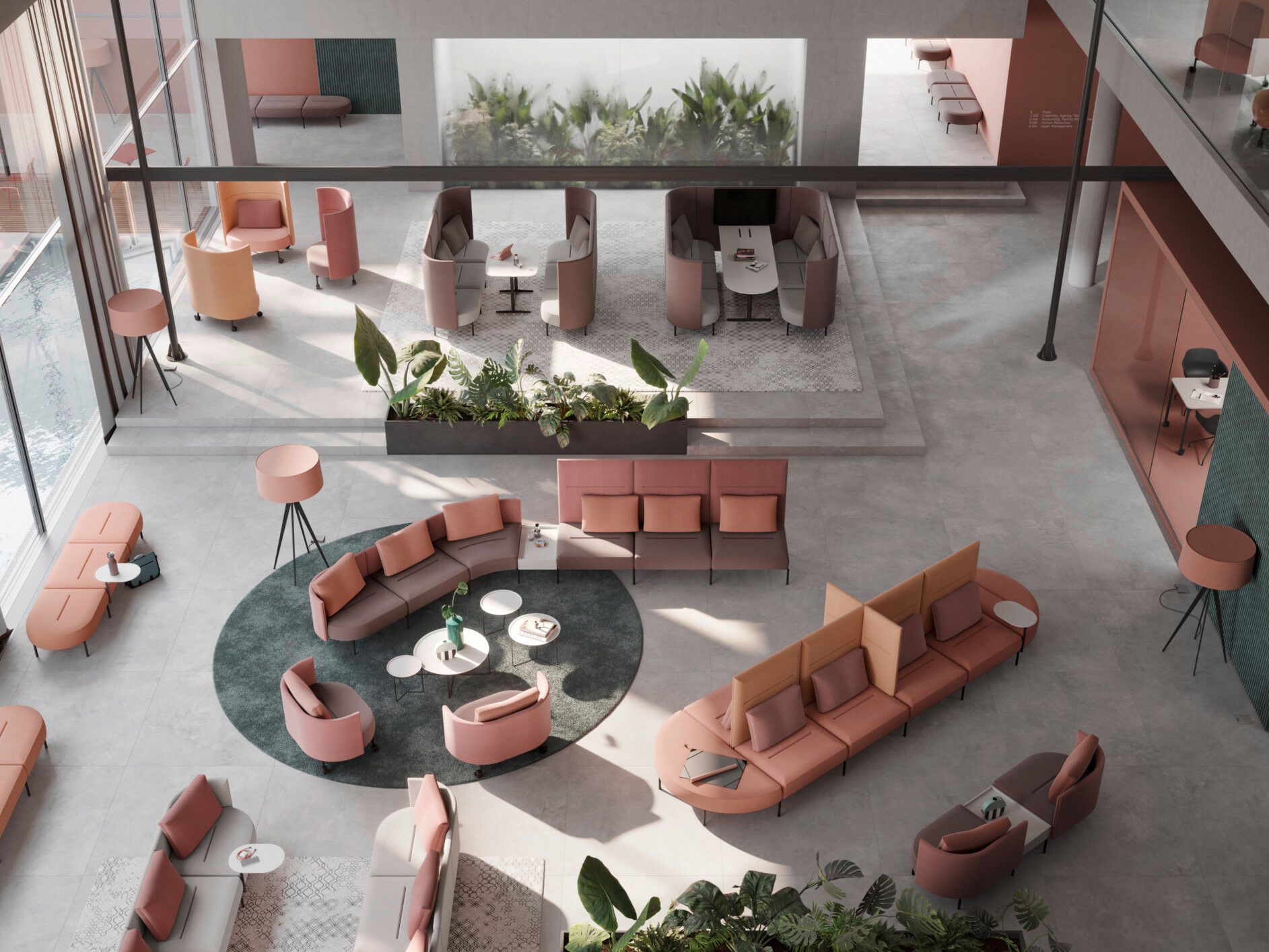 OVAL Fabric bench seating By Brunner | design Jehs+Laub