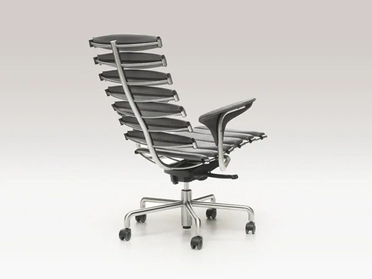 DS-2100 SKELETON Leather office chair with castors, armrests and 5 ...