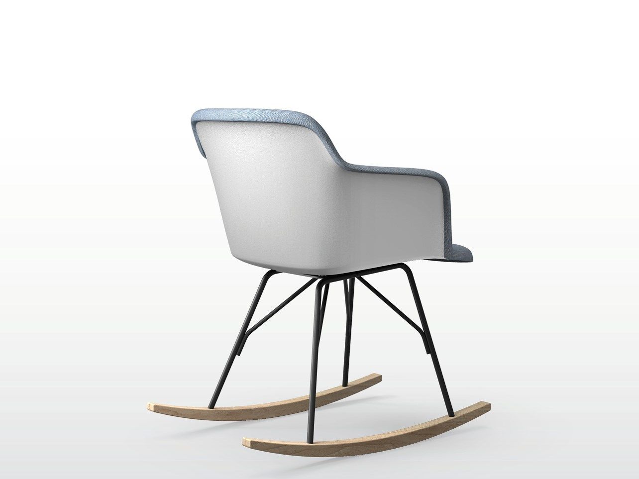 DEEP PLASTIC Rocking polypropylene chair with armrests By Quinti Sedute ...