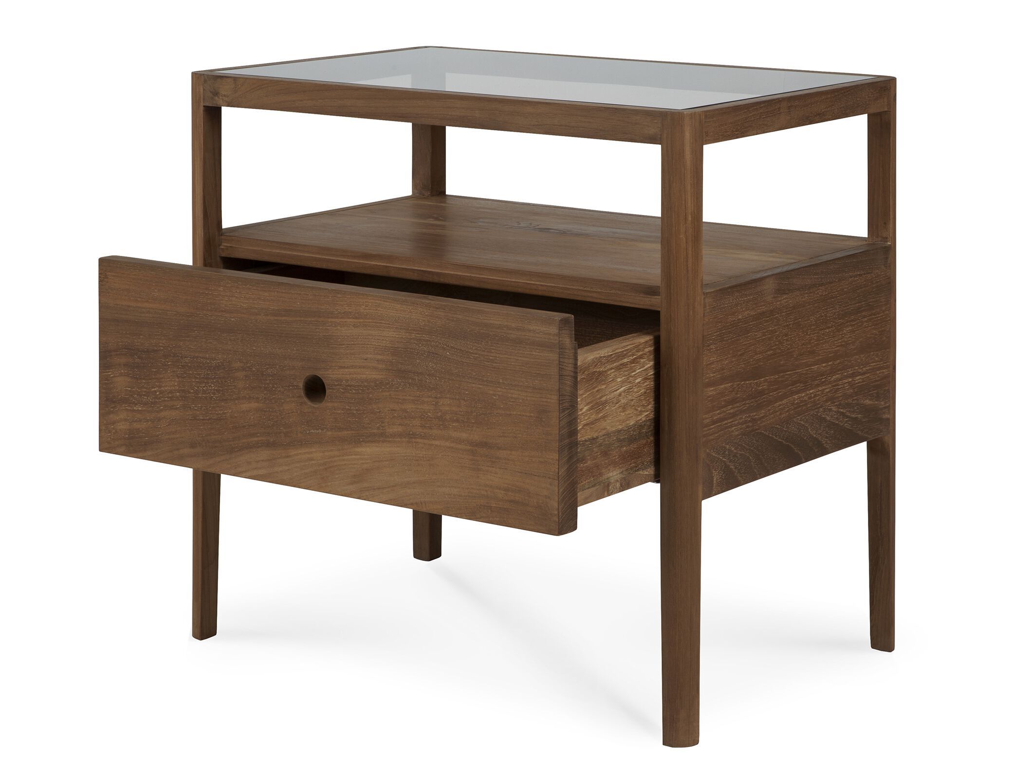 RECLAIMED TEAK SPINDLE Wooden bedside table By Ethnicraft