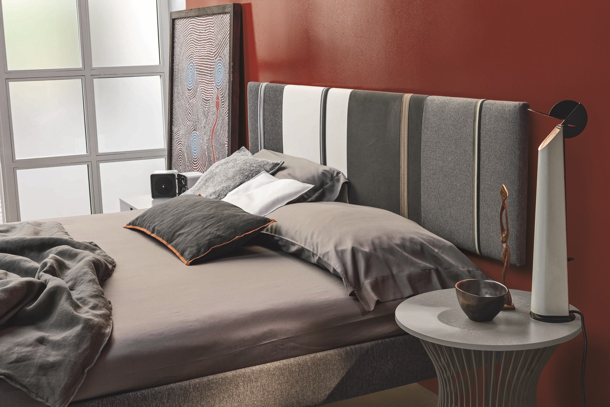 DIAGONAL | Bed with upholstered headboard Diagonal Collection By Gruppo ...