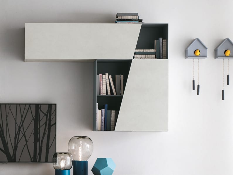 DIAGONAL Wall cabinet with door By Tomasella
