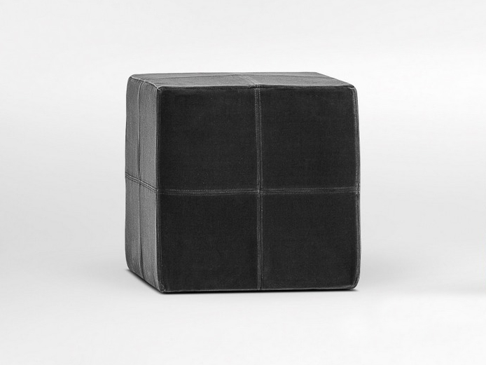 Upholstered square fabric pouf DICE By CAMERICH