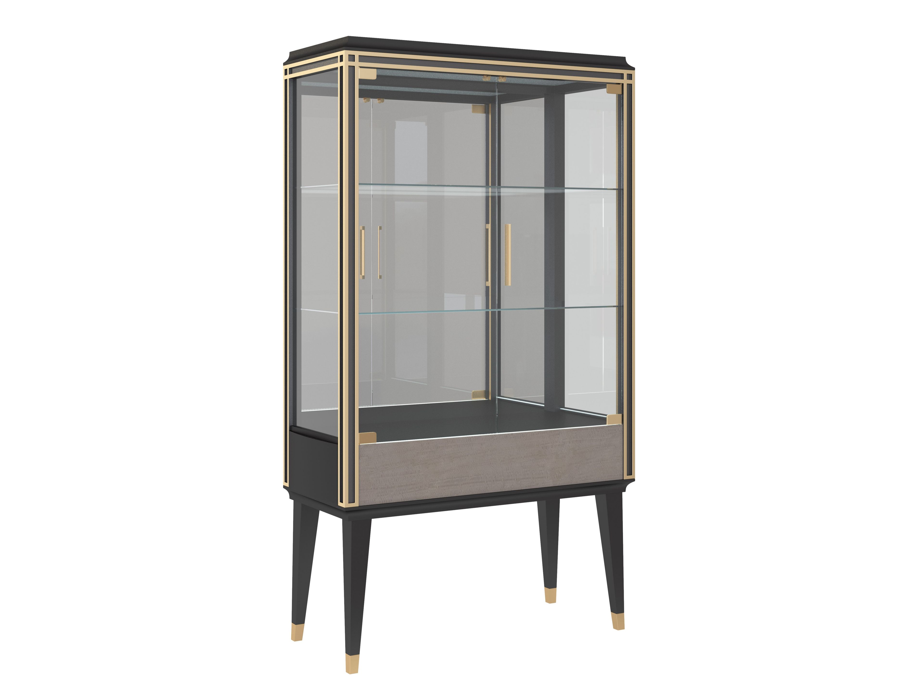 DONATELLA | Display cabinet Wood veneer display cabinet with integrated ...