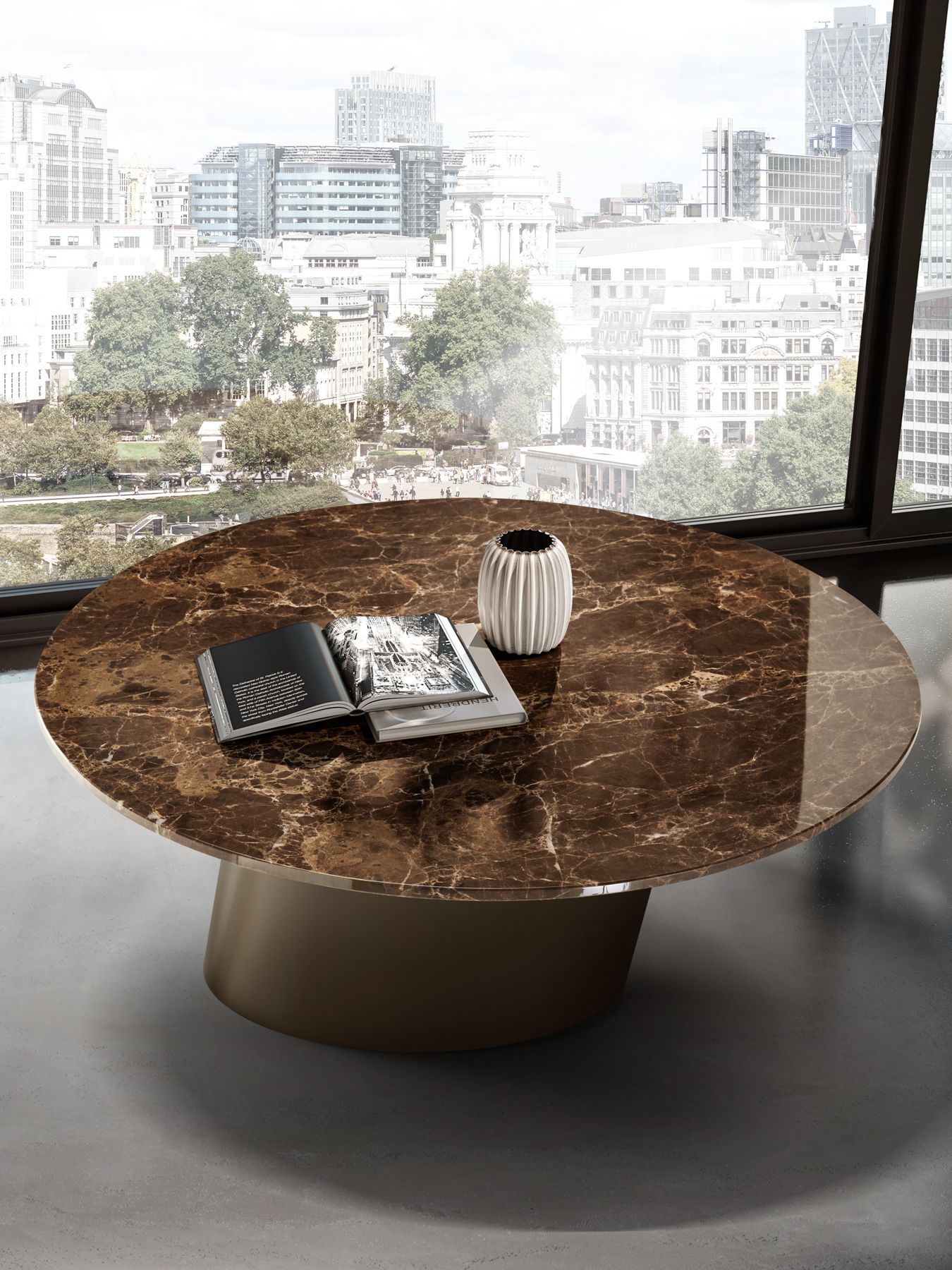 DORADO LOW Round marble coffee table By EFORMA | design Moom
