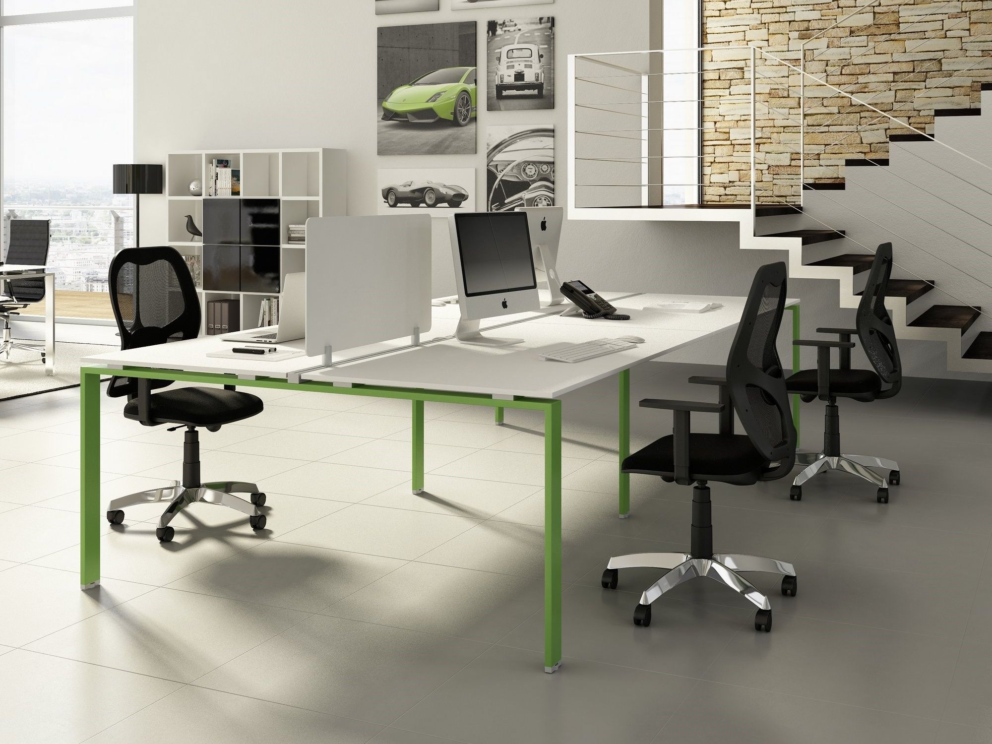 DORIA Rectangular multiple wooden office desk By CUF Milano