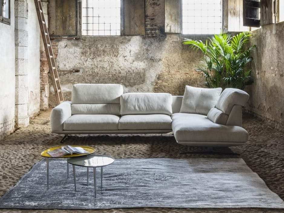 DORIAL Corner fabric sofa with removable cover By Gobbo Salotti ...