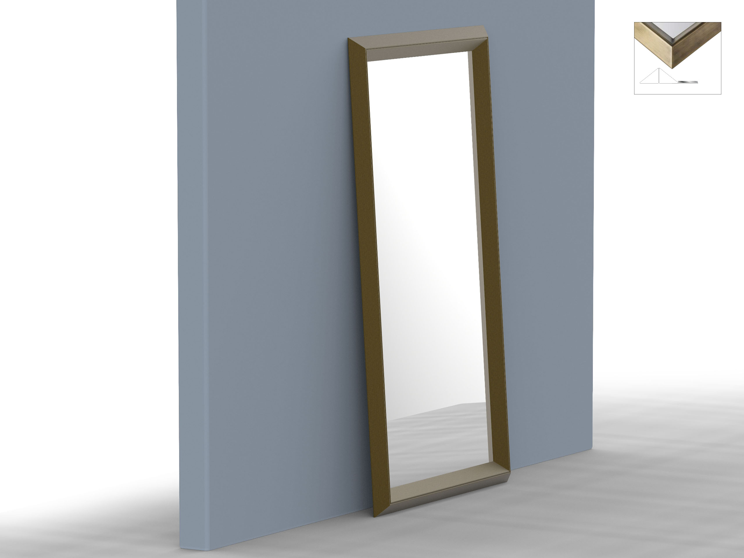 Framed rectangular metal mirror DOUBLE | Rectangular mirror By ALBEDO