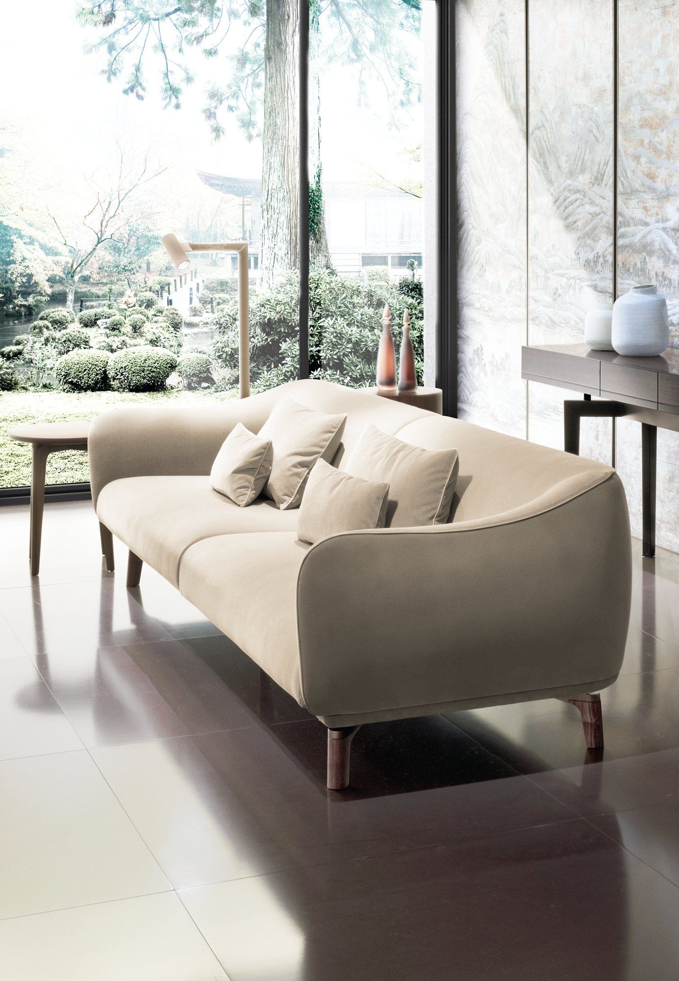 DRIVE Sectional fabric sofa By Giorgetti | design Carlo Colombo