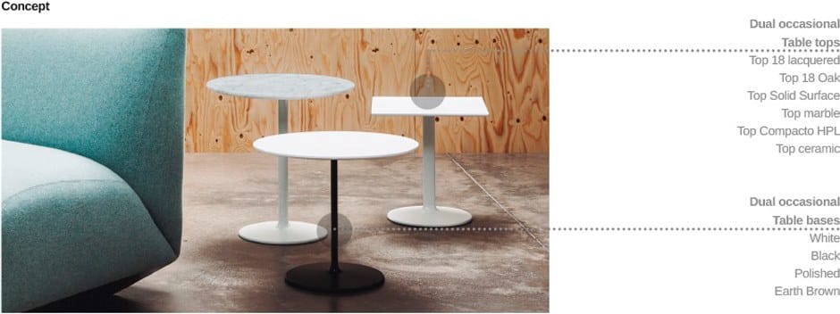 DUAL OCCASIONAL M1/M2 Dual Collection By Andreu World design Lievore ...