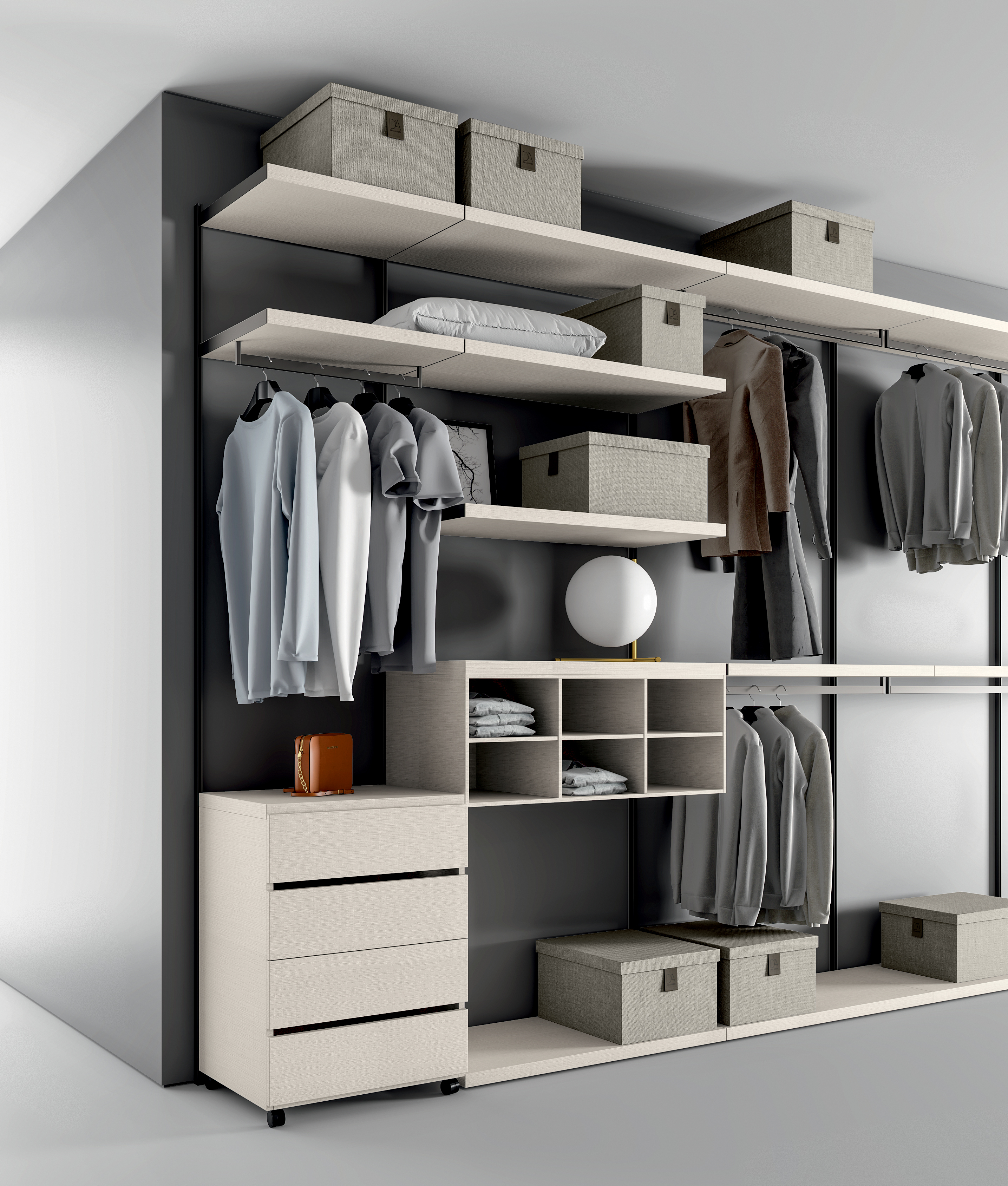 Custom melamine-faced chipboard walk-in wardrobe EASY PROJECT UP 01 ...