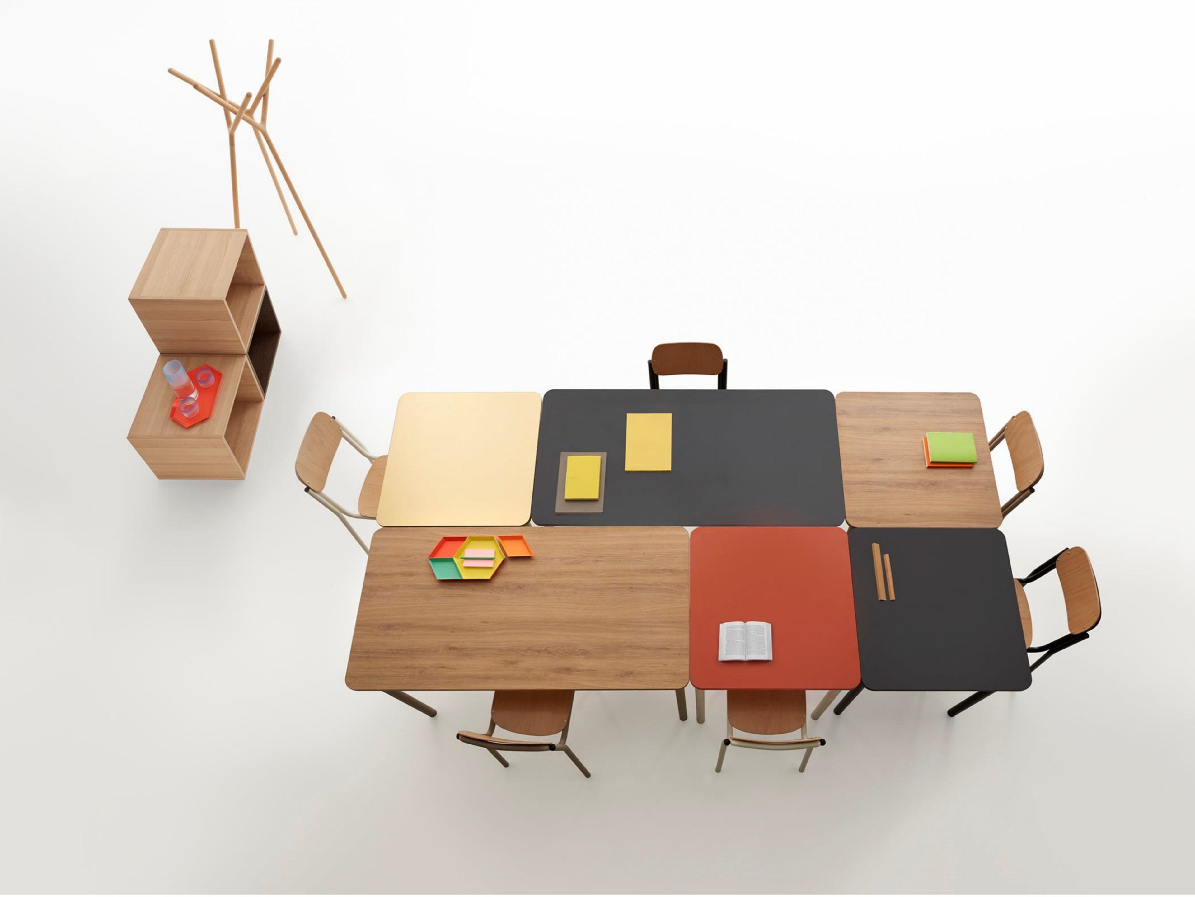 EASY Rectangular wooden office desk By Manerba