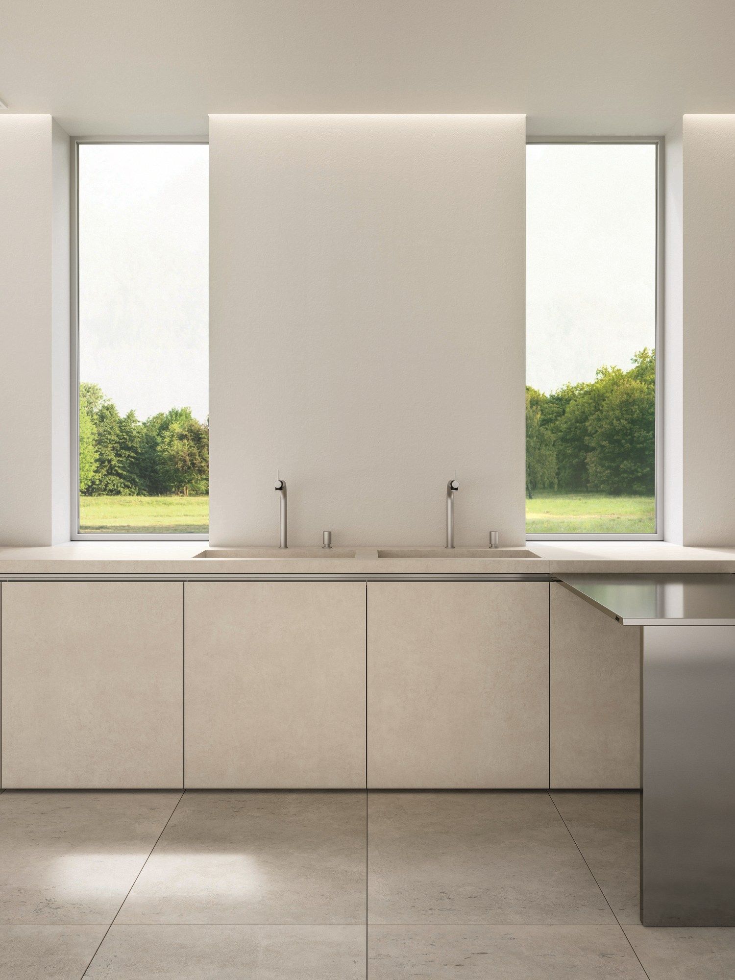 Linear kitchen with integrated handles EASY THE MINIMIMAL Easy ...