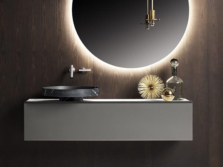 Single wall-mounted vanity unit ECCENTRICO | Single vanity unit ...