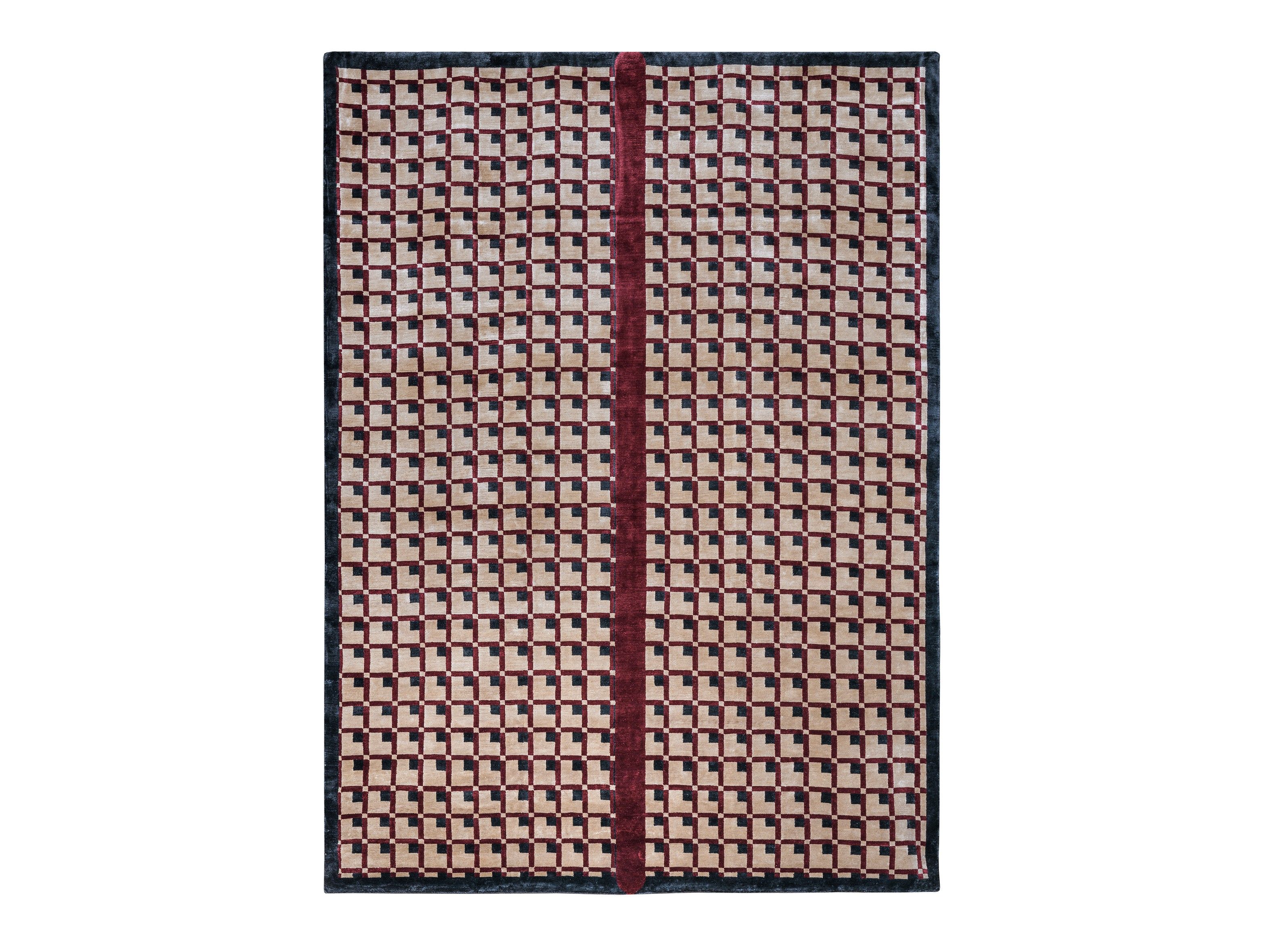 Handmade rectangular rug with geometric shapes ECLIPSE | Rug with ...