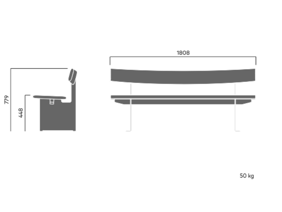 EDO | Banc Banc en bois avec dossier By VESTRE