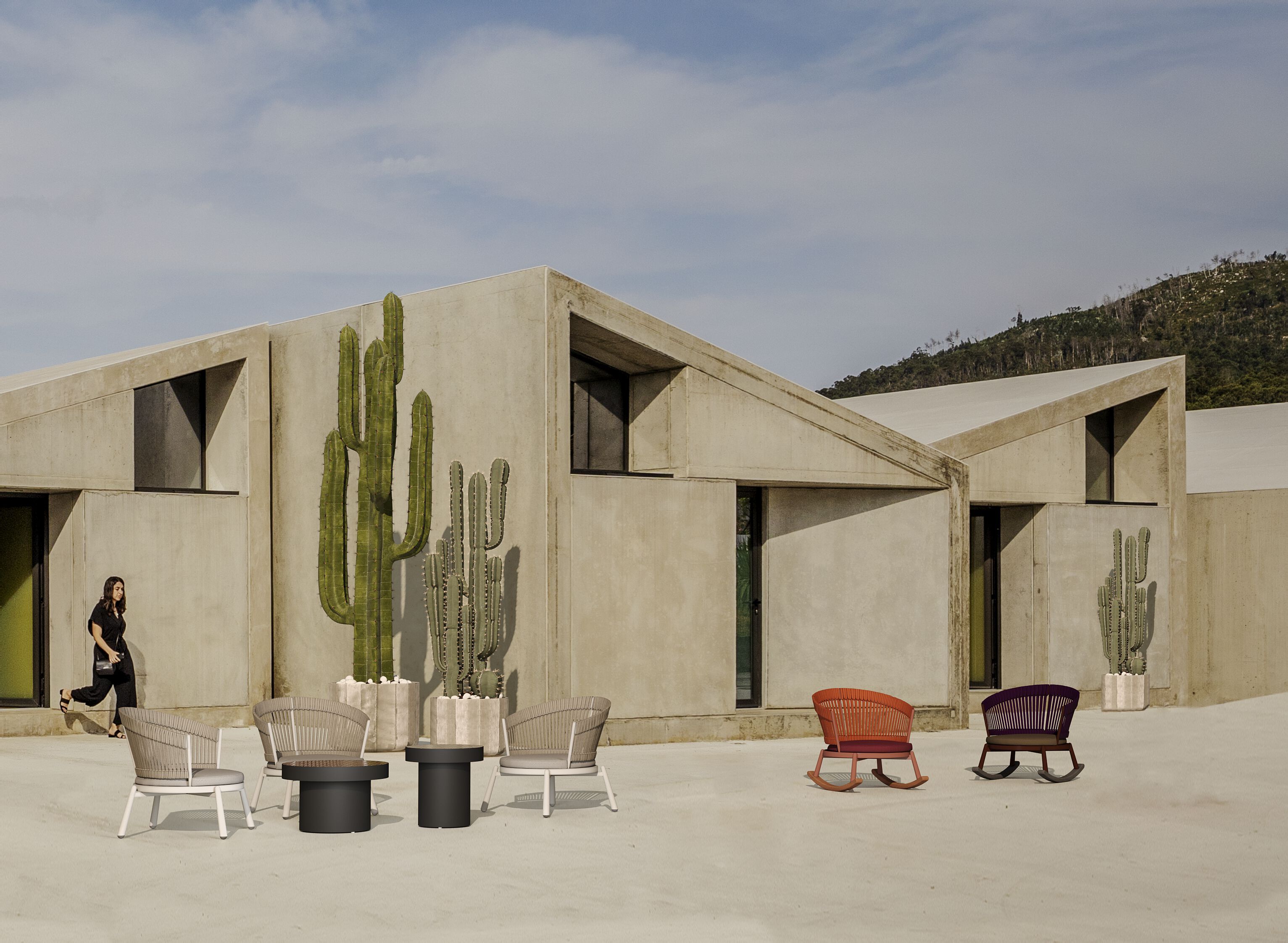 TURTLE Rope and aluminium garden armchair By YAAZ