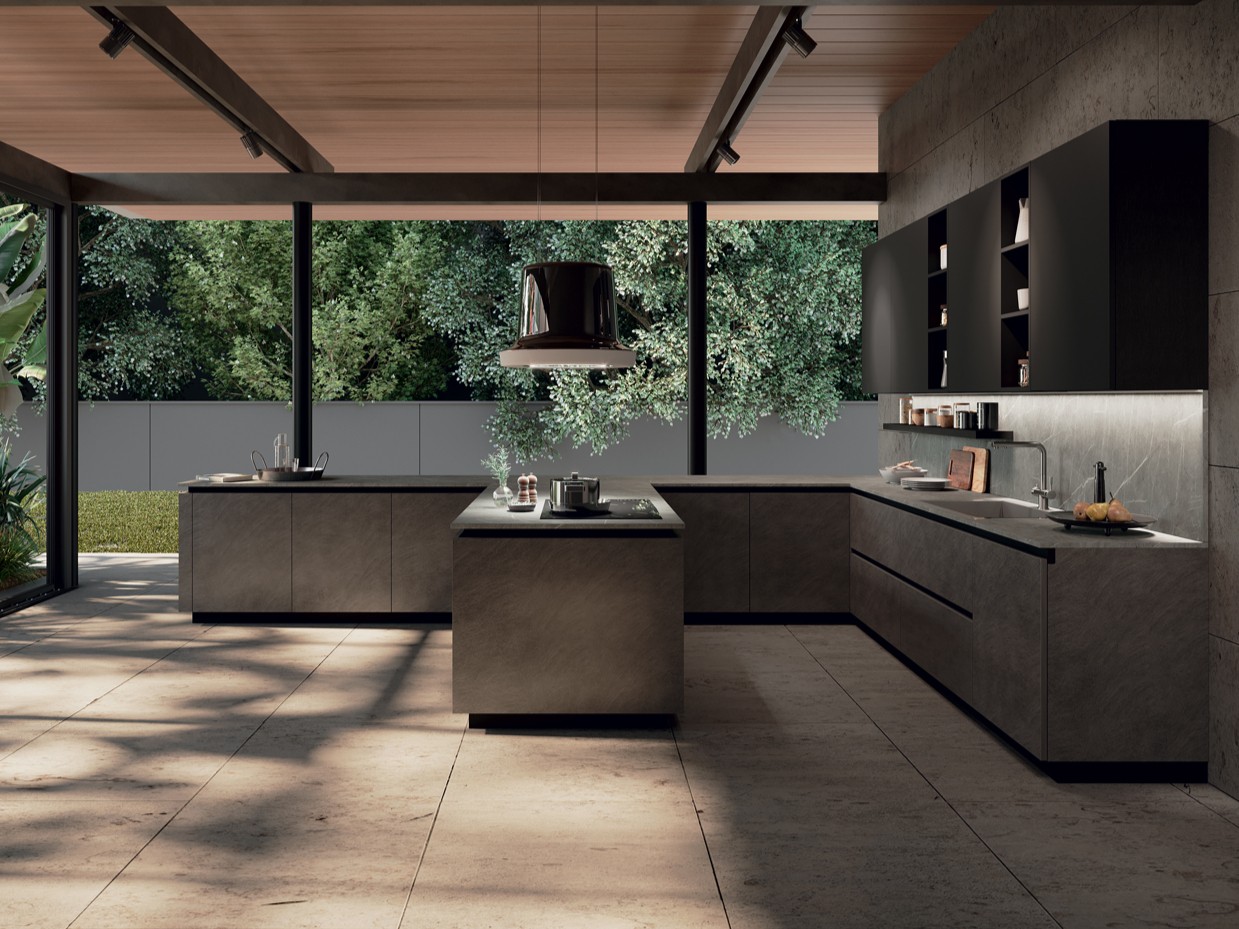 Kitchen with peninsula EGO LINE By Febal Casa