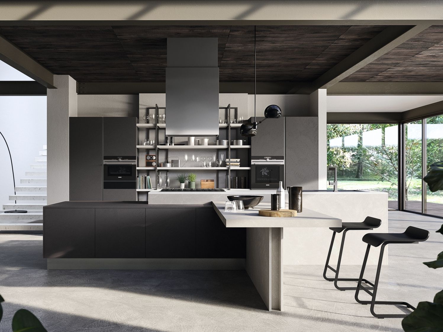 Kitchen with island without handles EKO | Kitchen with island Eko ...