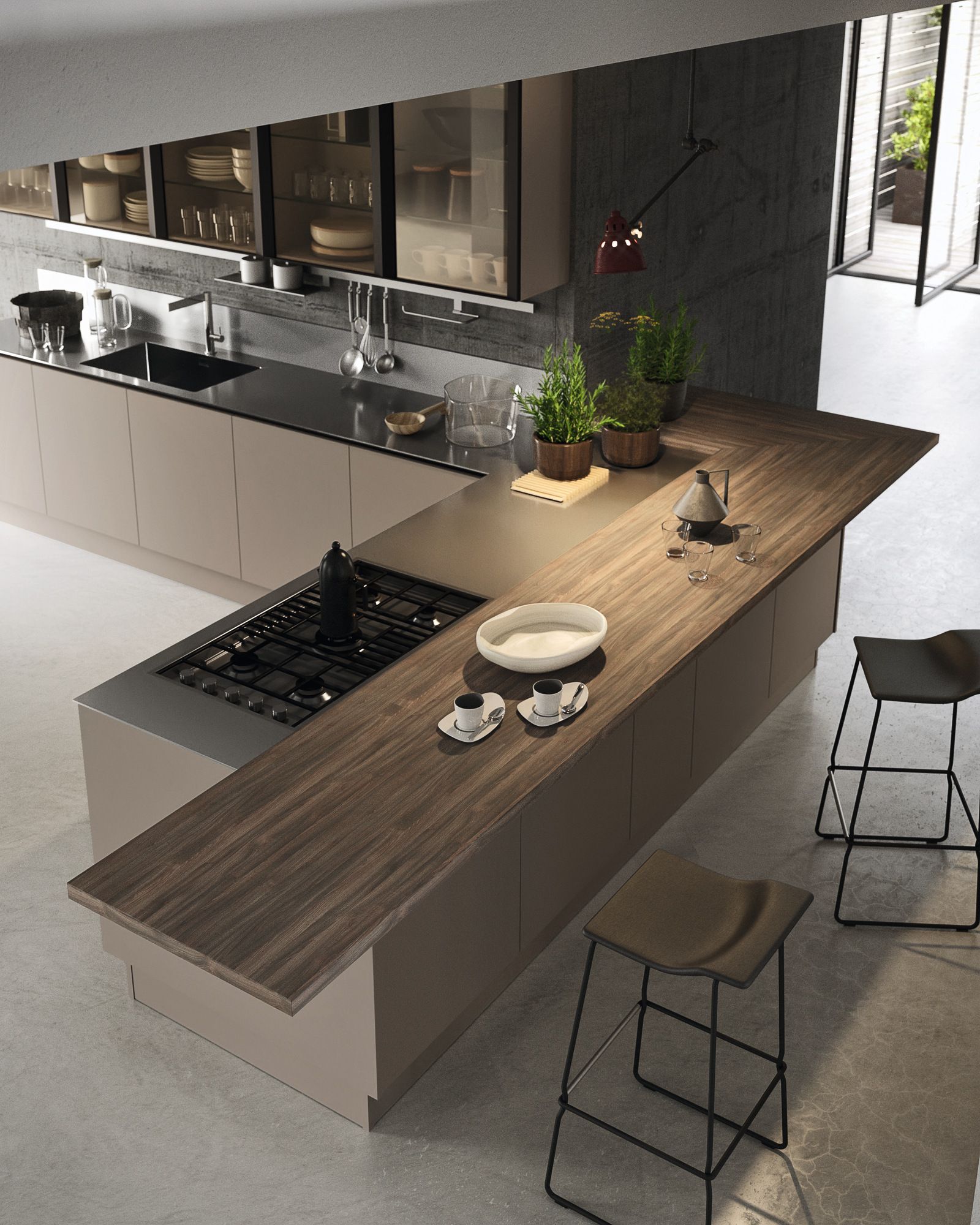 EKO | Kitchen with peninsula Eko Collection By Pedini