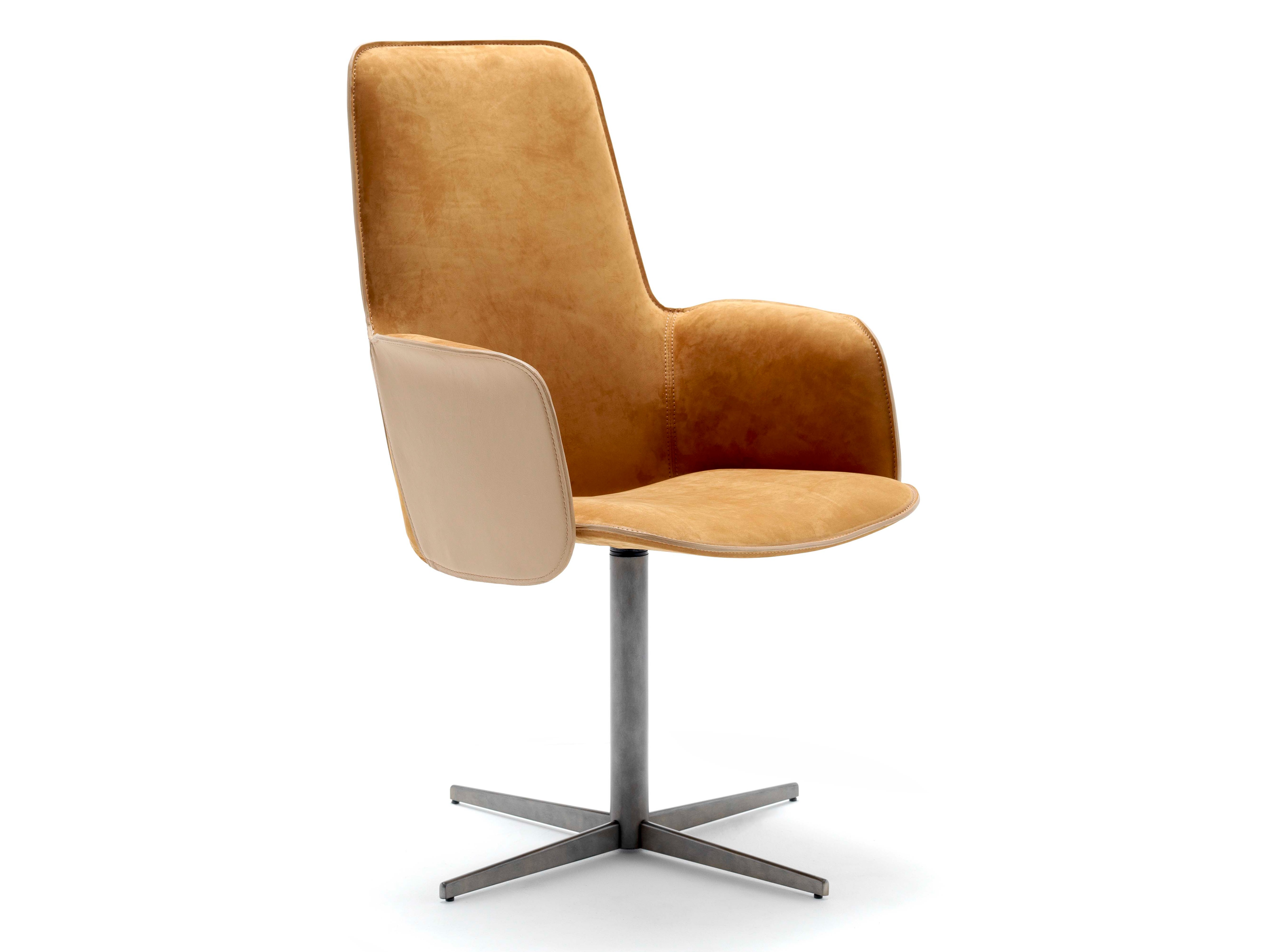 ELECTA TALL | Chair with 4-spoke base Leather chair with 4-spoke base ...