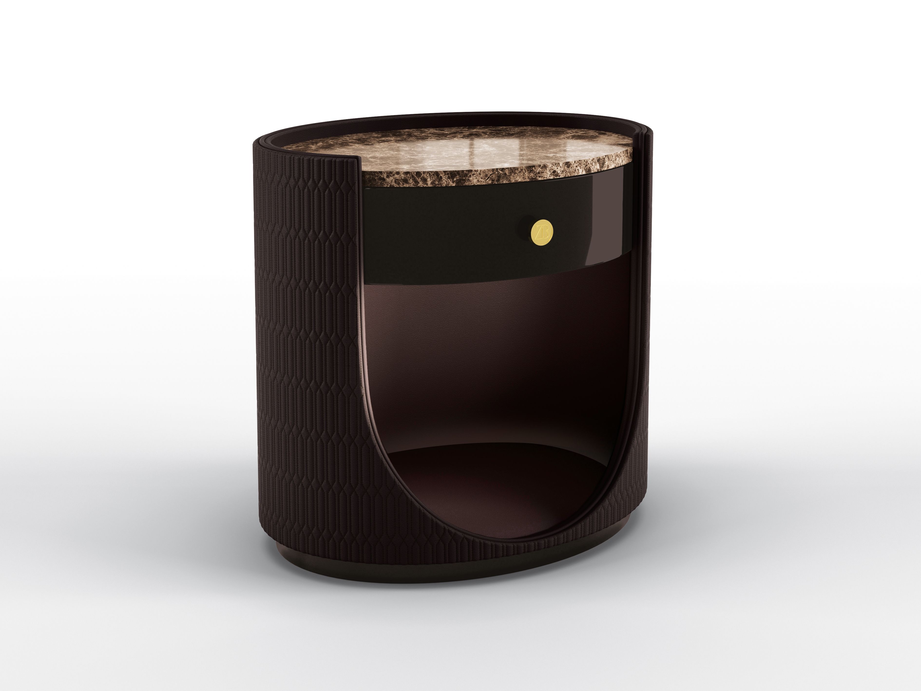 ELYPSE Oval bedside table with drawers By BRUNO ZAMPA